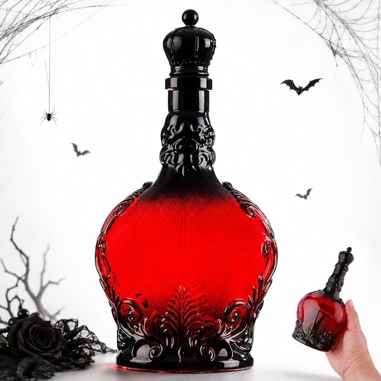 Halloween Magic Potion Style Whiskey Bottle, 12.5 Oz Gothic Glass ...
