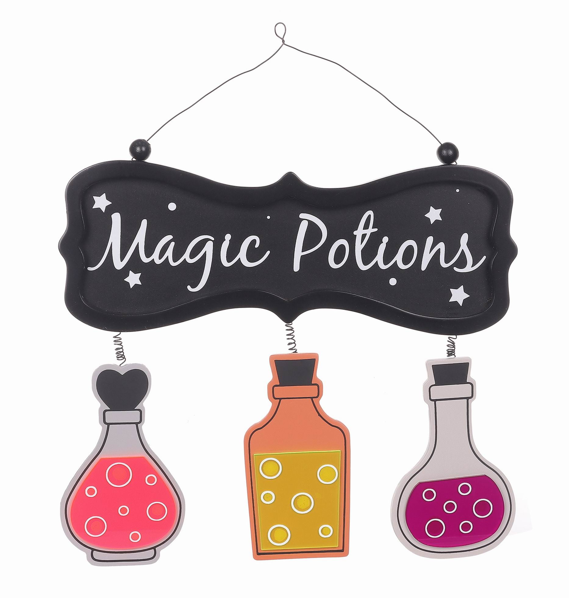 Halloween Magic Potions MDF Wall Sign, 11.5 in x 0.5 in x 12.75 in, by ...