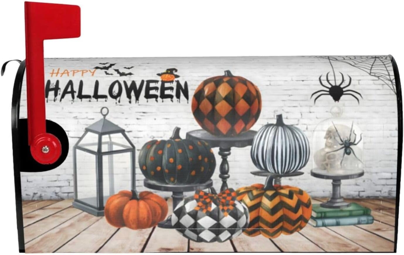 Halloween Mailbox Cover Pumpkin, Gothic Bat Skull Spider Waterproof 18 ...