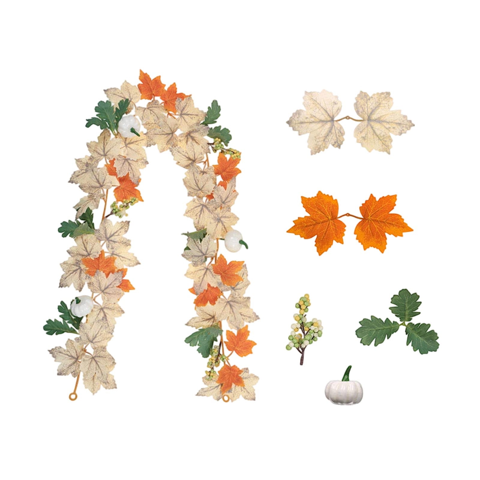 Halloween Maple Leaf Garland, Artificial Fall Foliage Vines for Indoor ...