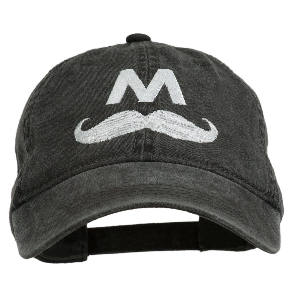 Halloween Mario M Mustache Embroidered Washed Cap - Black OSFM ...
