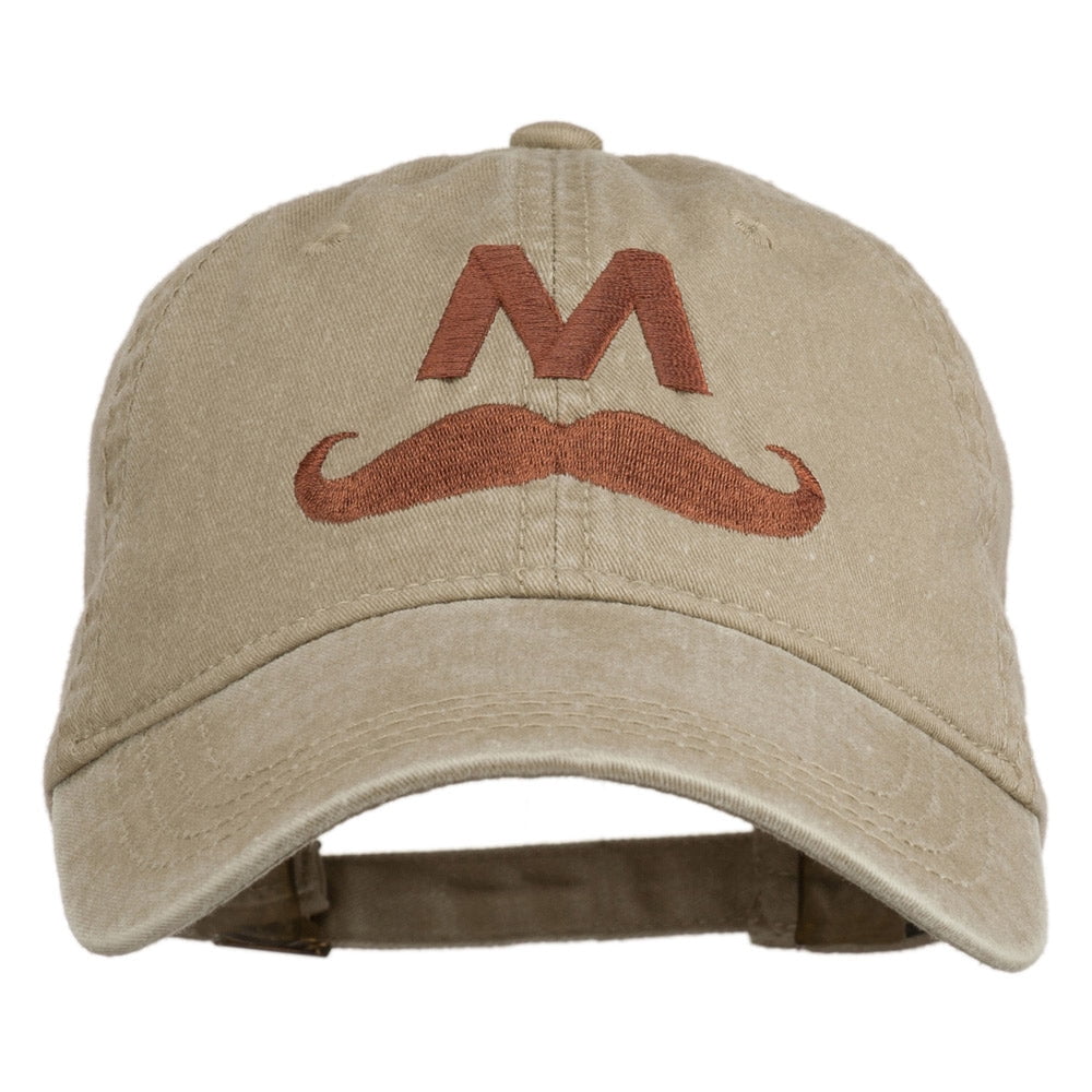 Halloween Mario M Mustache Embroidered Washed Cap - Khaki OSFM ...