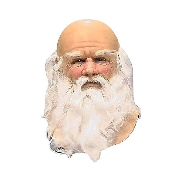 Halloween Masks for Adults, Santa Claus Mask with White Beard Latex ...