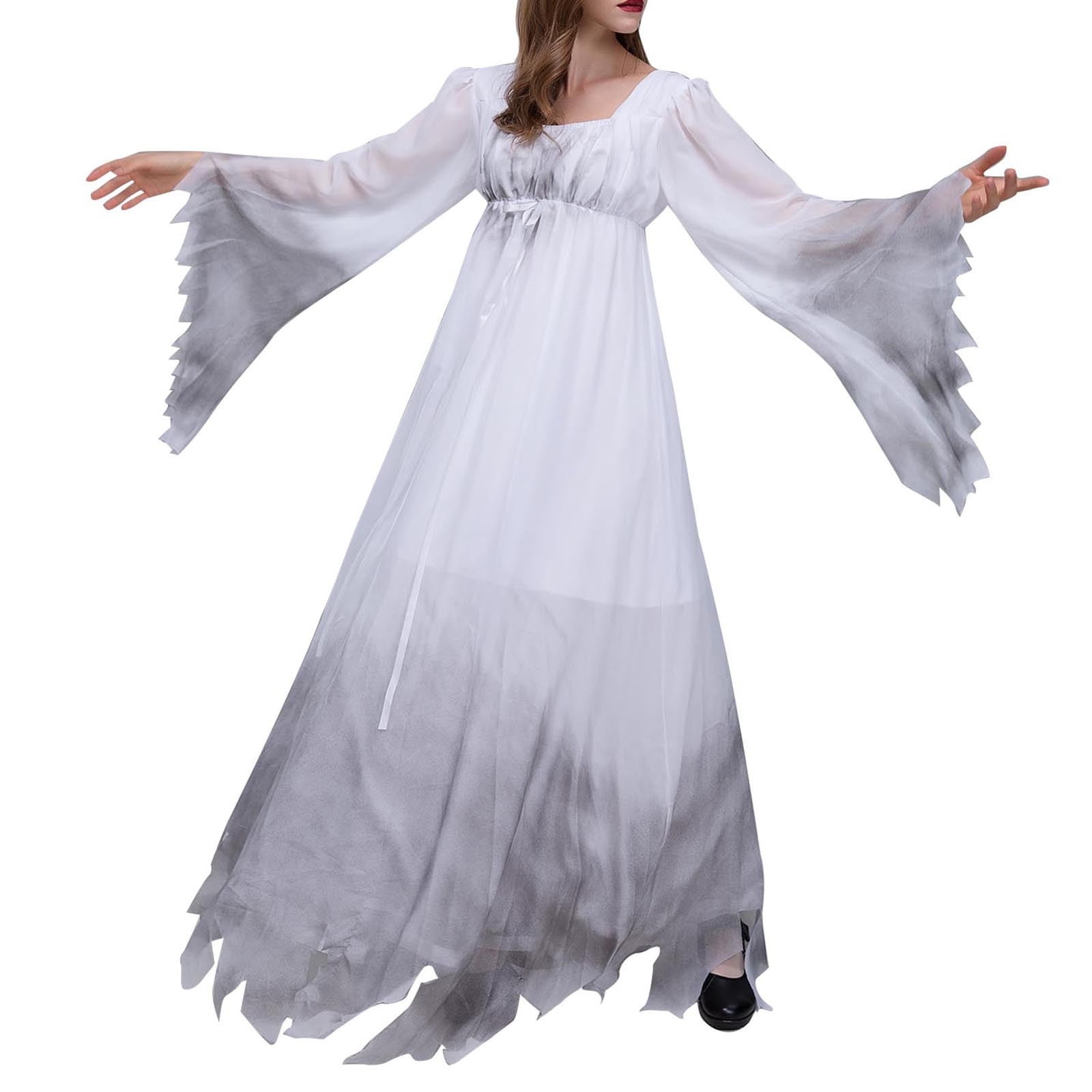 Halloween Maxi Dress for Women Vintage Gossamer Ghost Dresses Zombie Bride Cosplay Costumes ...