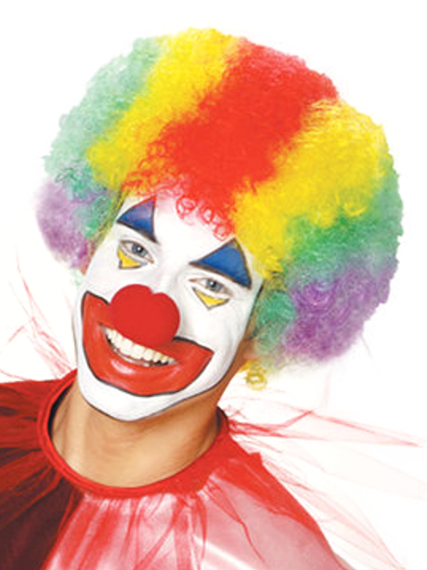 Halloween Men's & Womens Rainbow Striped Clown Wig - Walmart.com
