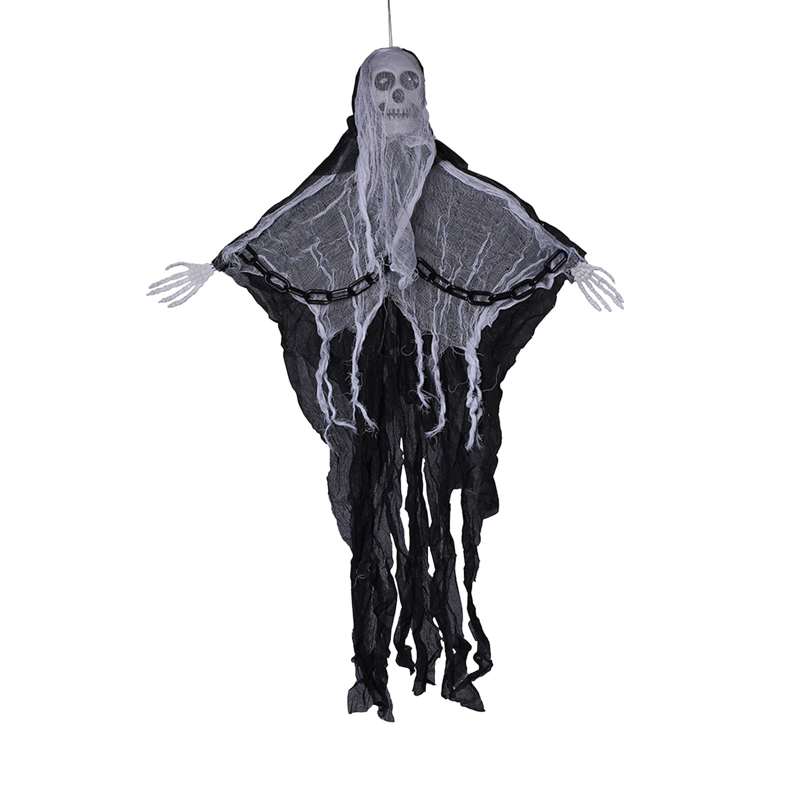 Halloween Mesh Cloak Chained Skeleton Hanging Decoration, Horror ...