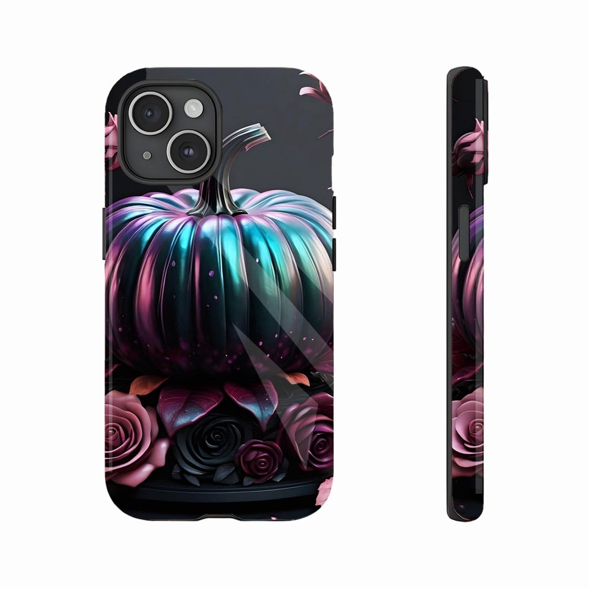 Halloween Metallic Pumpkin & Dark Rose Gothic Case Edgy Aesthetic For ...