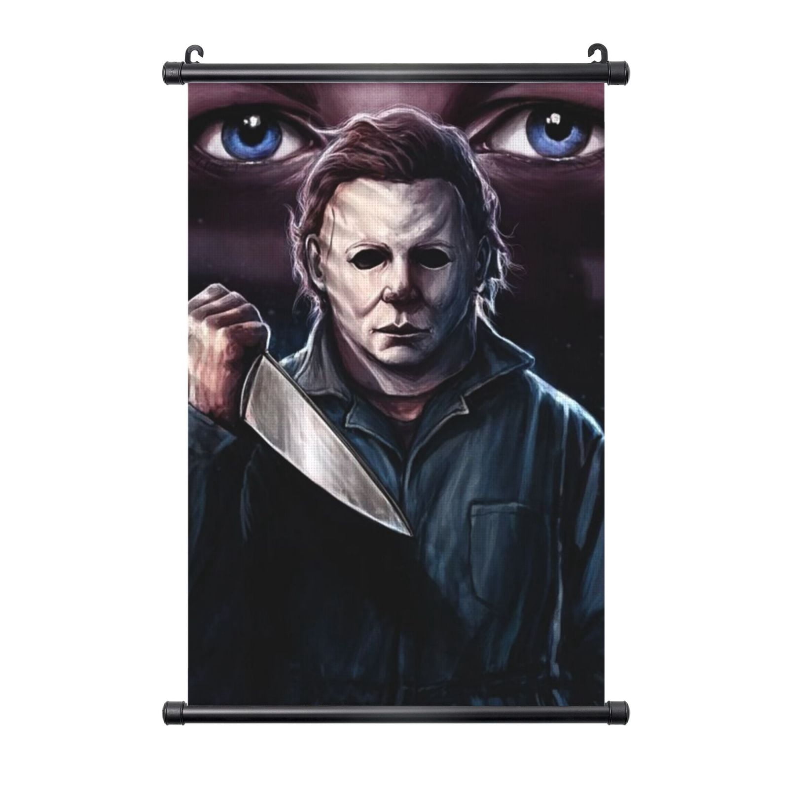 Halloween Michael Myers Black Plastic Shaft Hanging Poster Decor Canvas ...