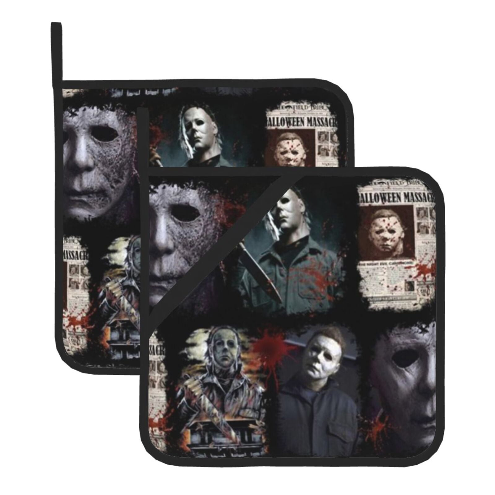 Halloween Michael Myers Horror Heat Resistant Potholders 2-Piece Pot ...