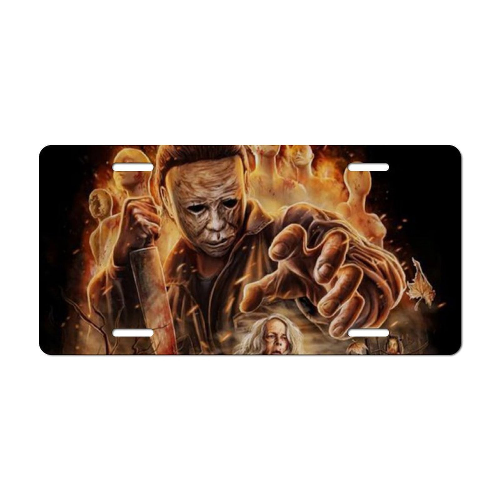 Halloween Michael Myers License Plate Cover Aluminum For Various Car ...