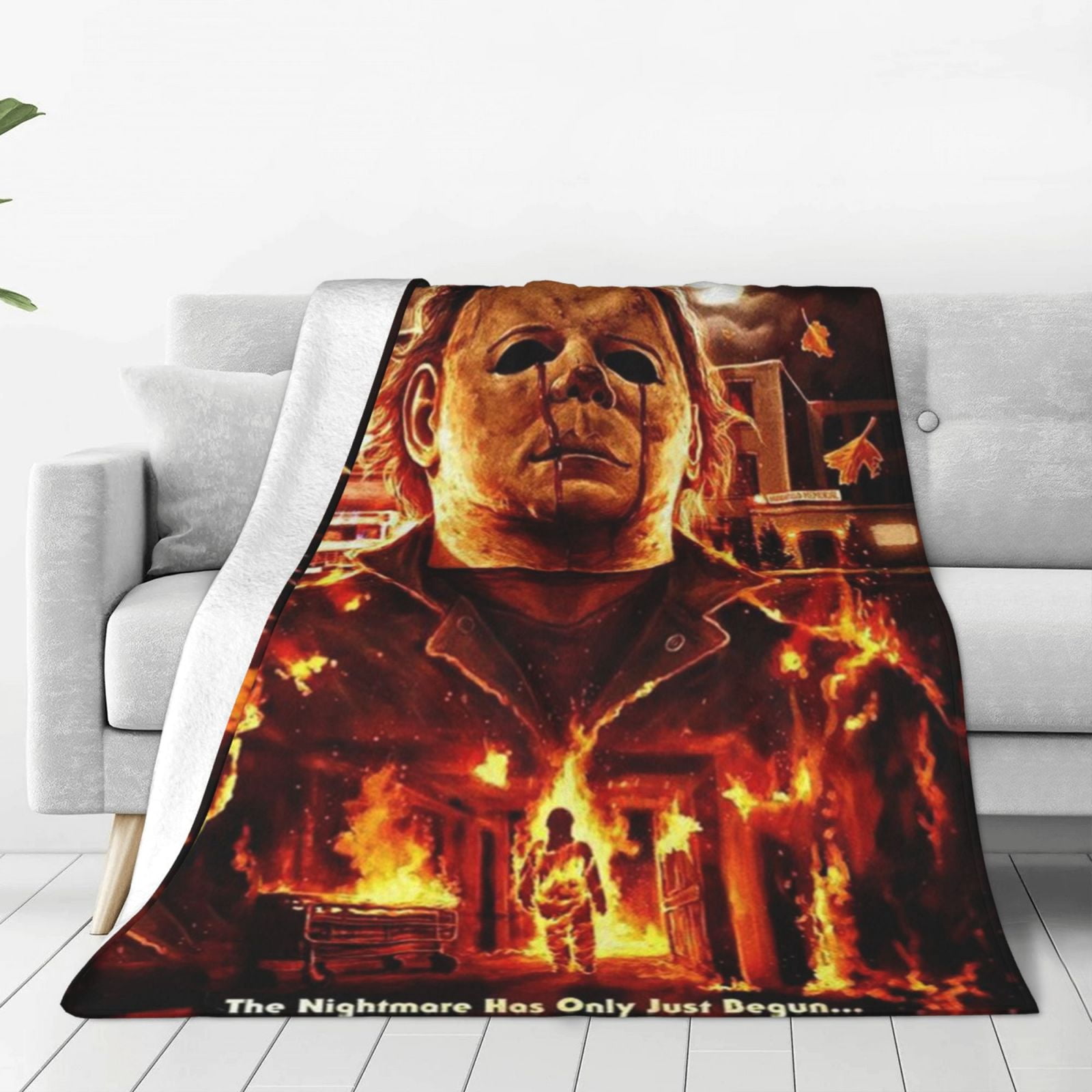 Halloween Michael Myers Poster Flannel Blanket Cozy Ultra-Soft Micro ...