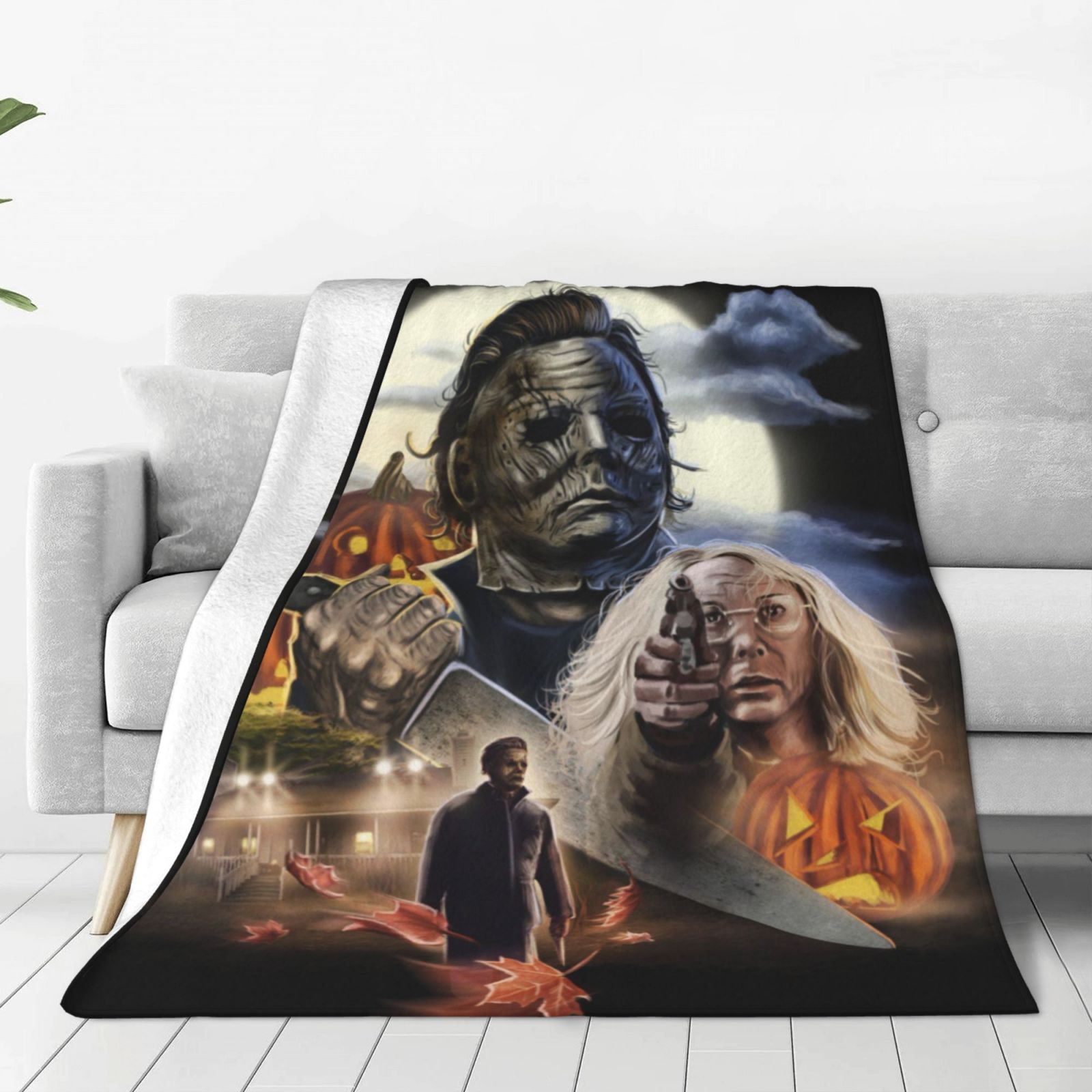 Halloween Michael Myers Scary Flannel Blanket Cozy Ultra-Soft Micro ...