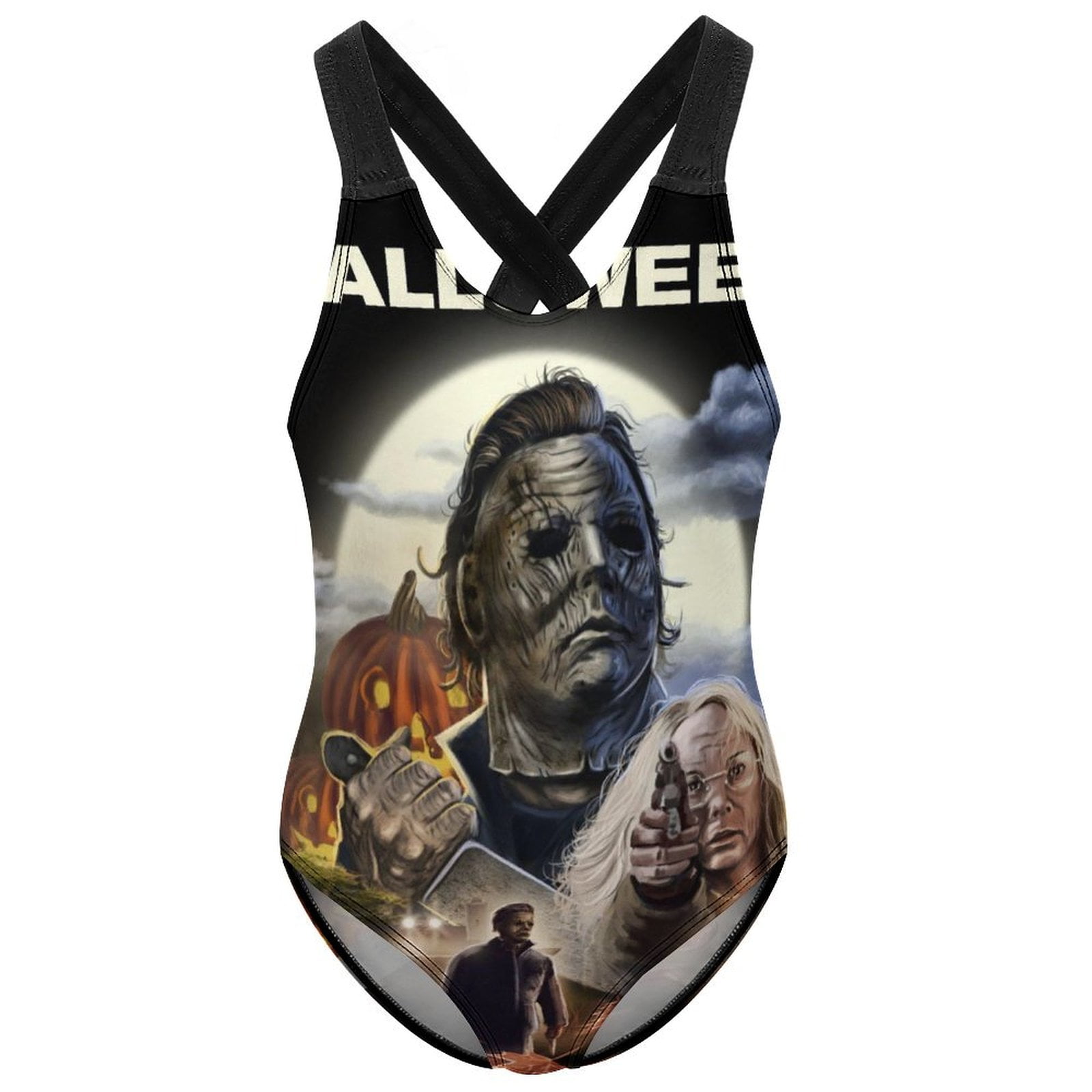 Halloween Michael Myers Scary Girl's One-piece Swimsuit Summer Children ...