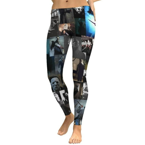 Halloween Michael Myers Women's Yoga Pants High Waisted Tummy Control ...