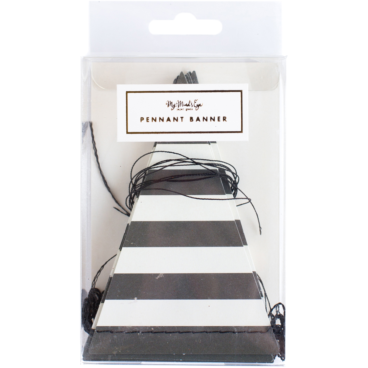 Halloween Mini Banner 8'-32 Black & White Stripe Pennants - Walmart.com