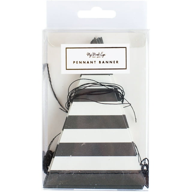 Halloween Mini Banner 8'-32 Black & White Stripe Pennants - Walmart.com