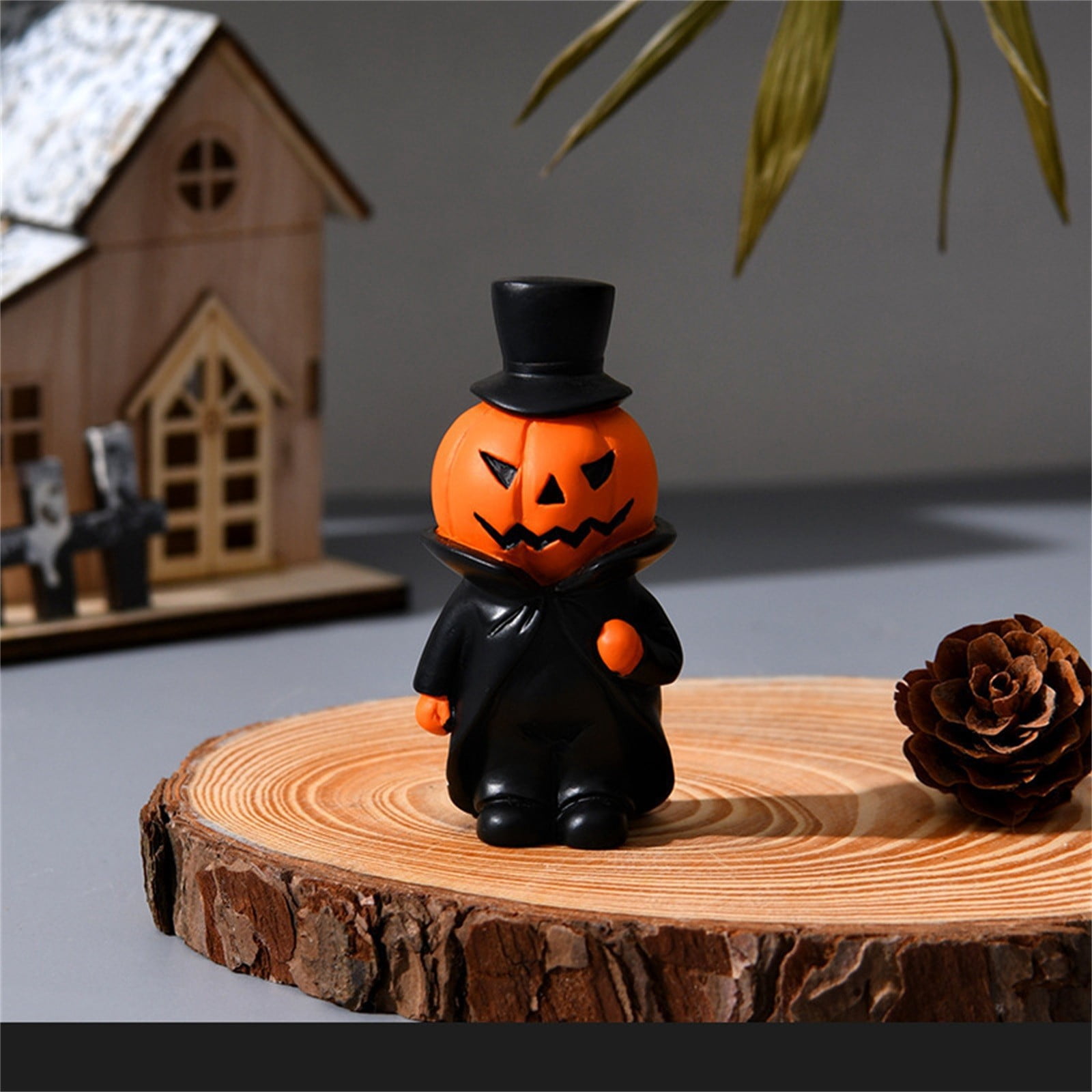 Halloween Mini Decorations 3 in, Halloween Pumpkin Witch Statues Resin ...