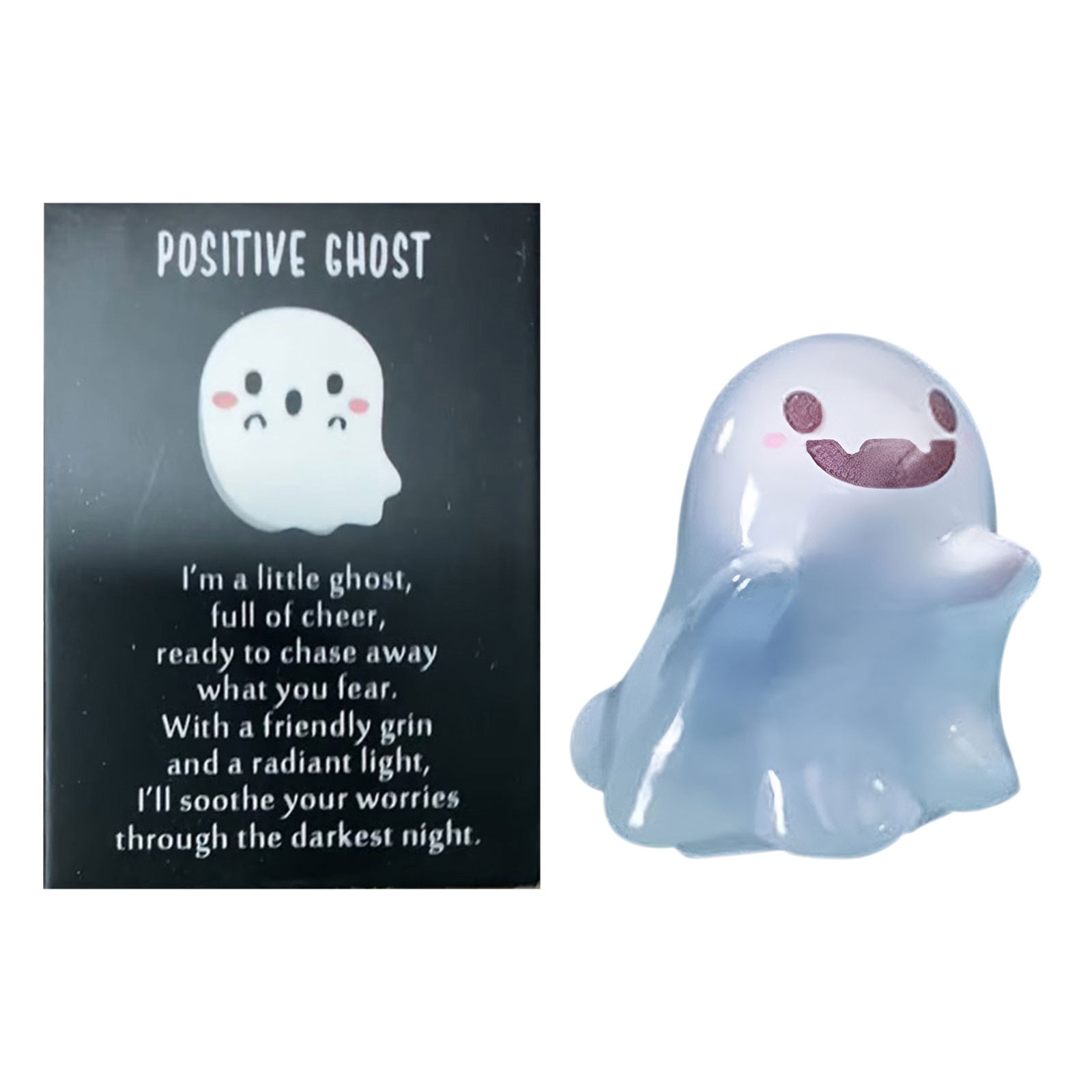 Halloween Mini Ghost Figures With Box, Luminous Ghost Miniature Resin ...