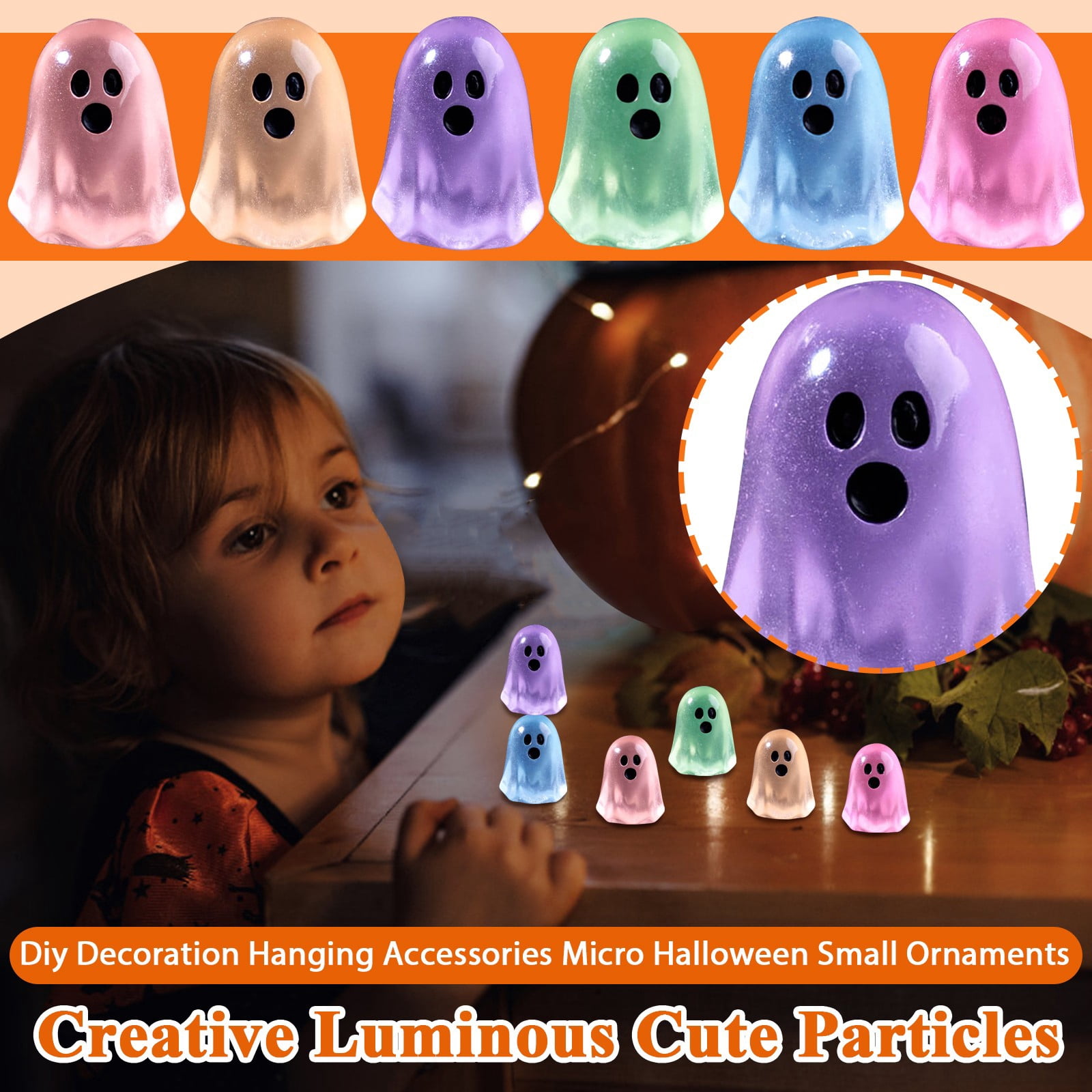 Halloween Mini Ghost Figurines Miniature Ghost Statue in The Dark Ghost ...