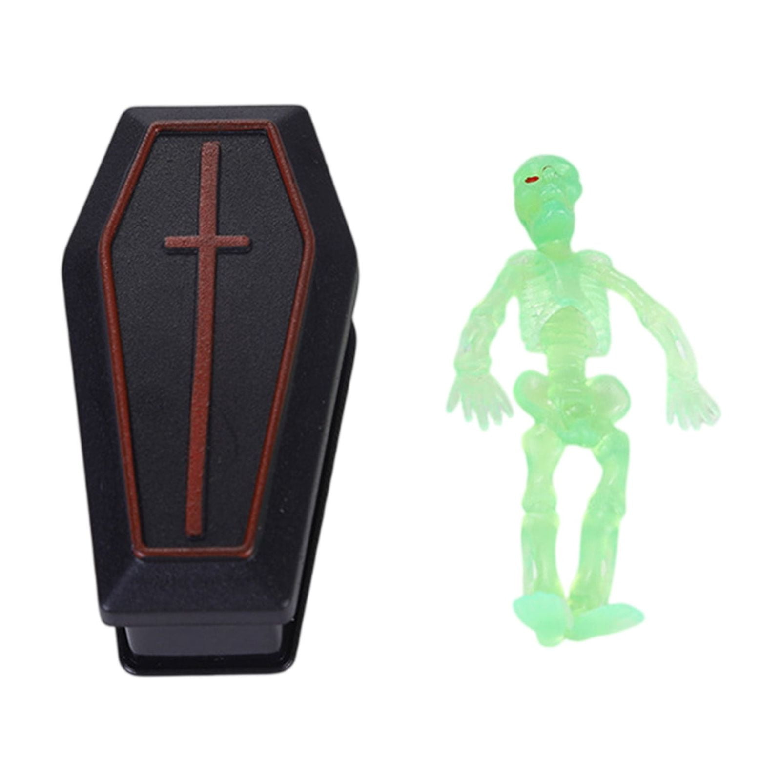 Halloween Mini Skeleton with Coffin Prop,Miniature Coffin Skeleton ...