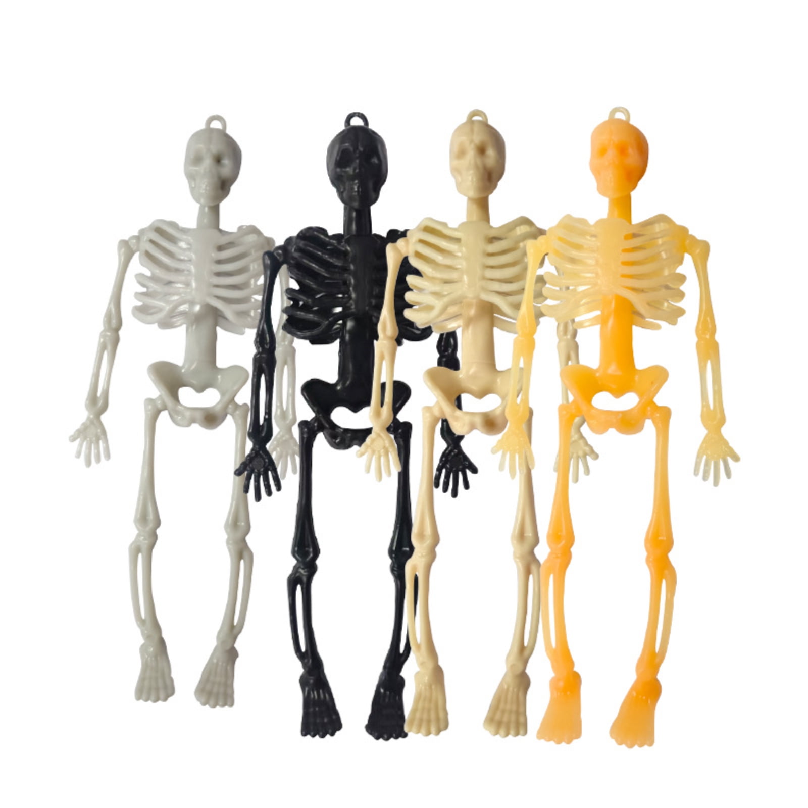Halloween Mini Skeleton Ornaments 1 Pack, 5.9 Inch Posable Plastic ...