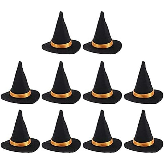 Halloween Mini Witch Hats, Mini Felt Witch Hats, Halloween Wine Bottle ...