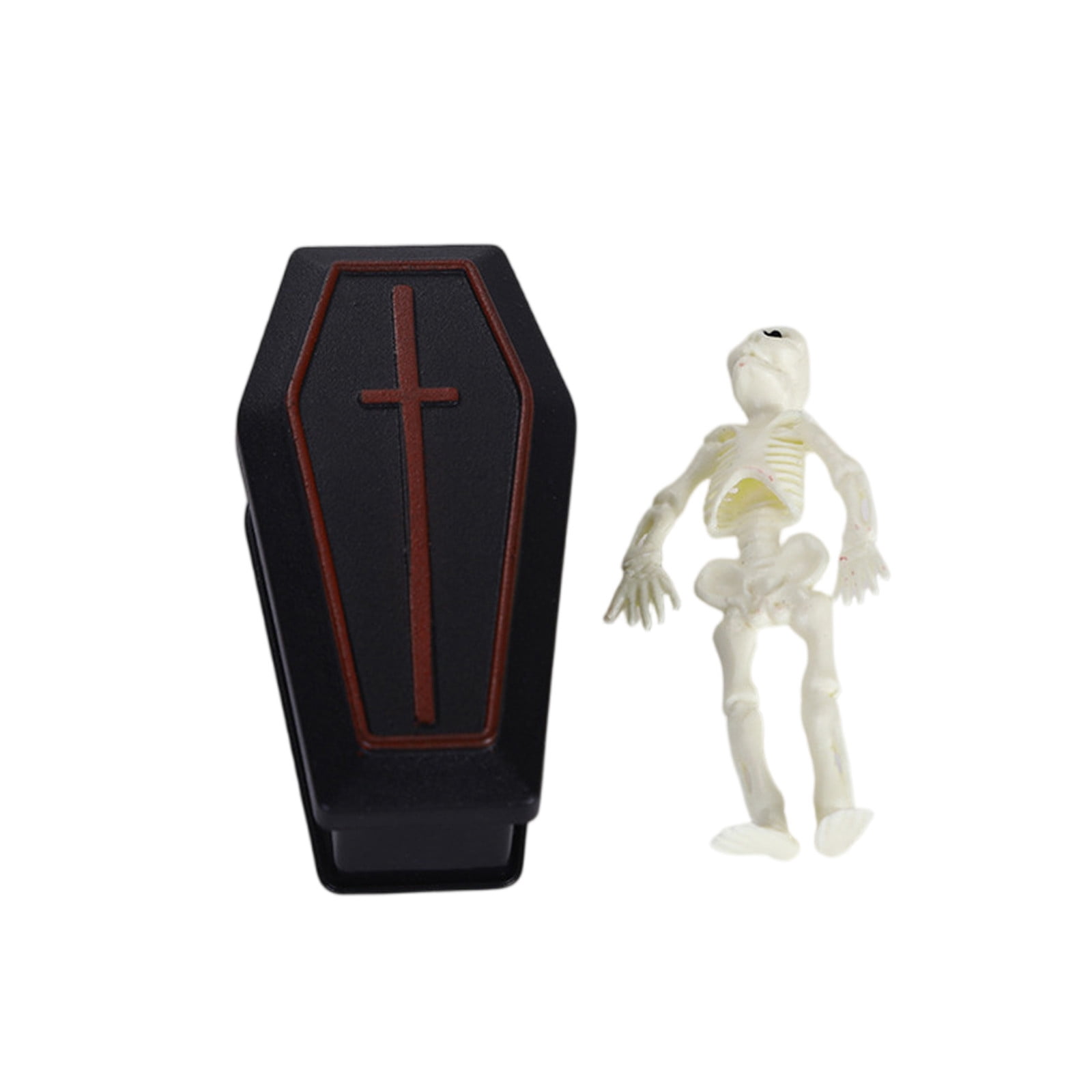 Halloween Miniature Coffin & Skeleton Set, A Tiny 2.7-Inch Crypt for ...