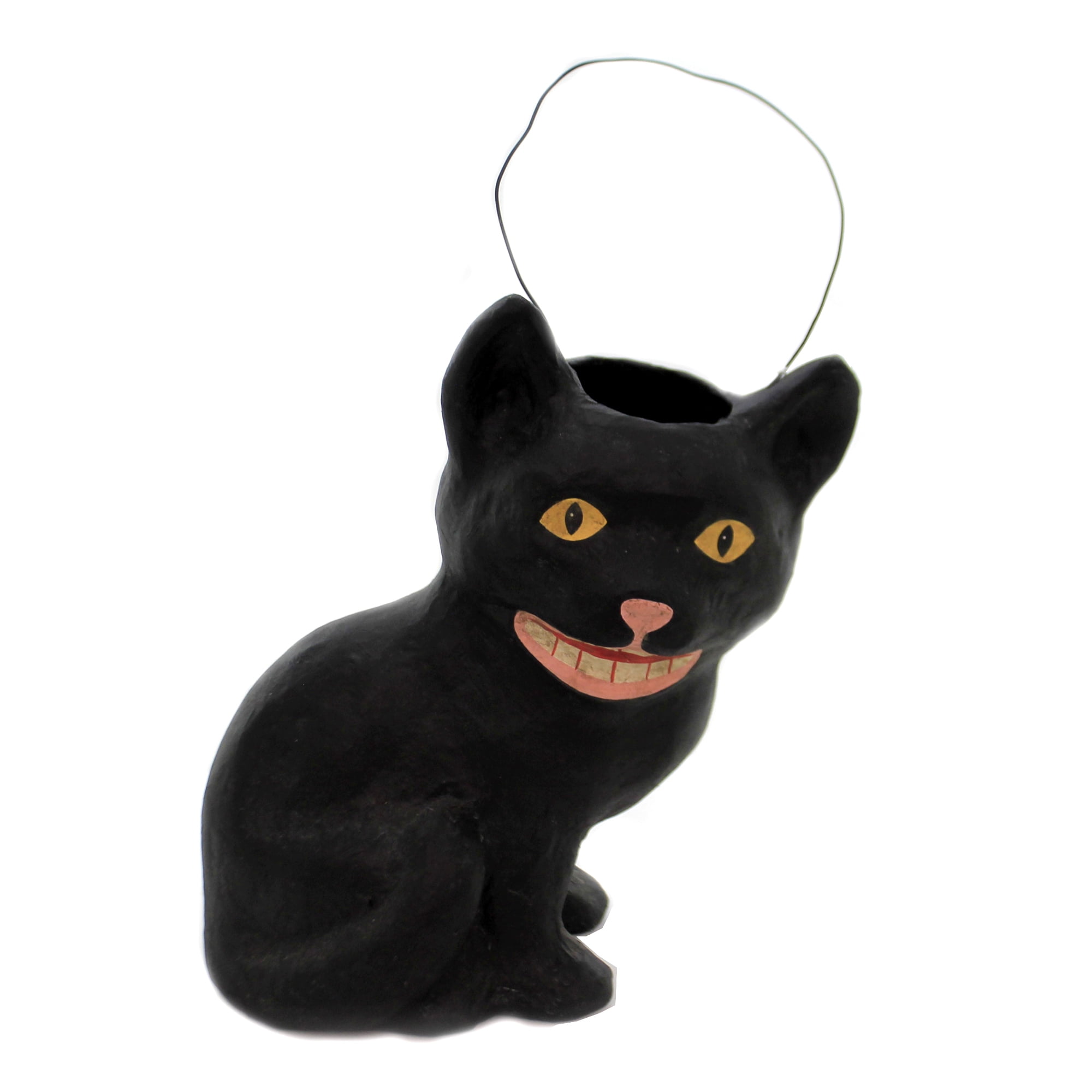 Halloween Mischievous Cat Candy Bucket Paper Mache Retro Spooky Ms1201 ...