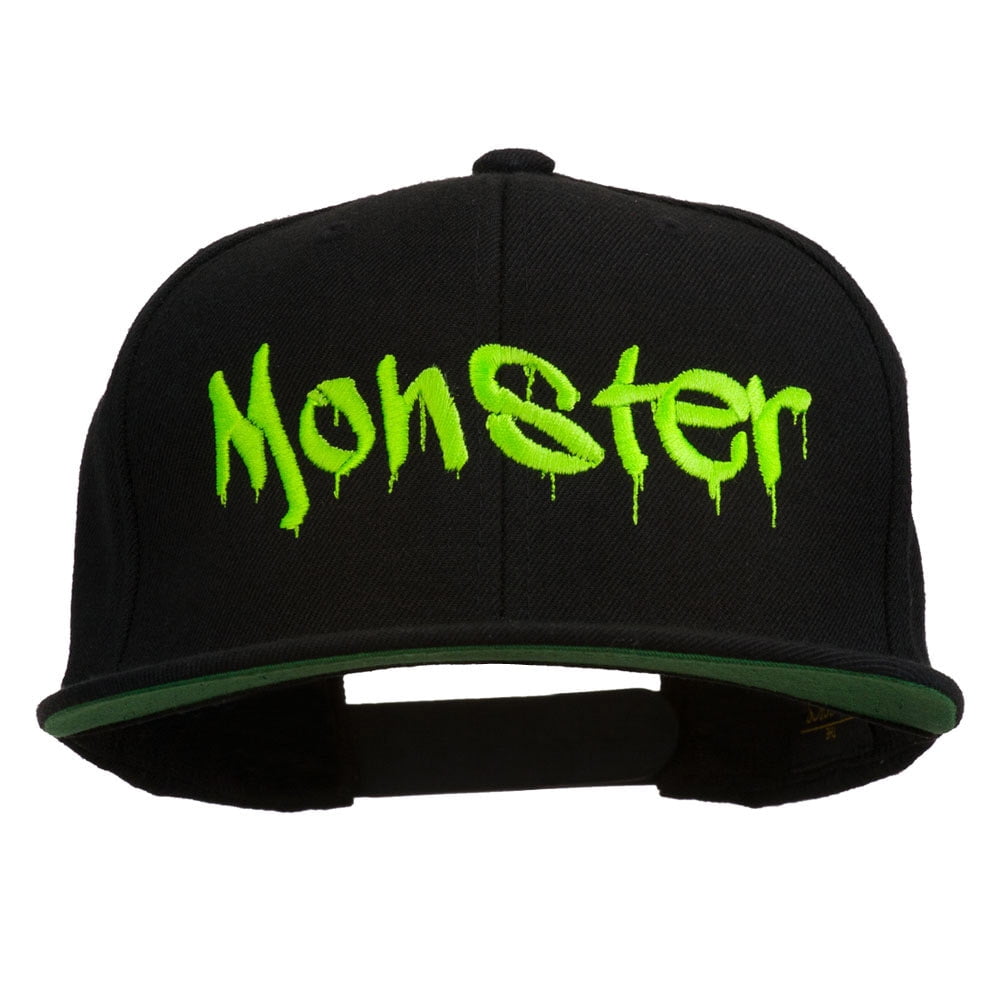 Halloween Monster Embroidered Snapback Cap - Black OSFM - Walmart.com