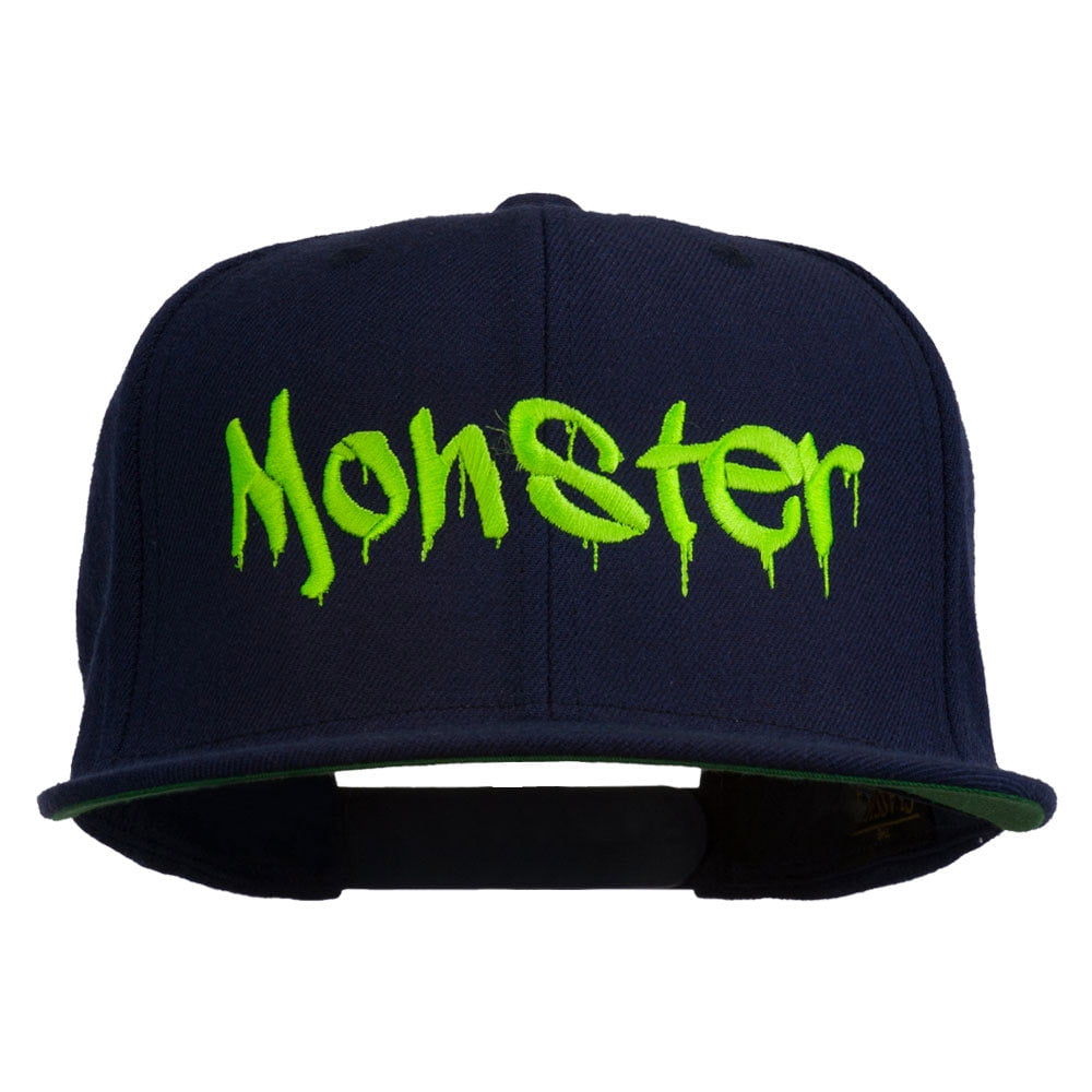 Halloween Monster Embroidered Snapback Cap - Navy OSFM - Walmart.com
