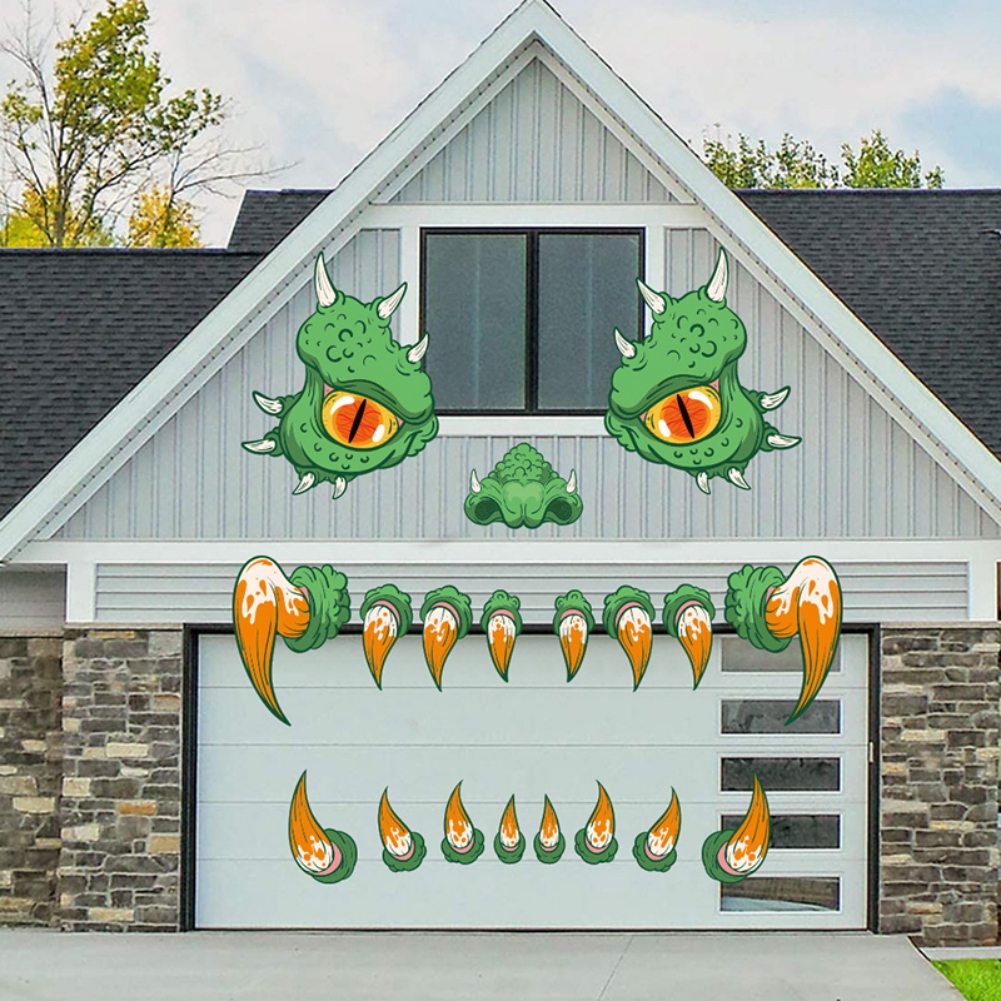 Halloween Monster Face Decorations Large Halloween Garage Door ...