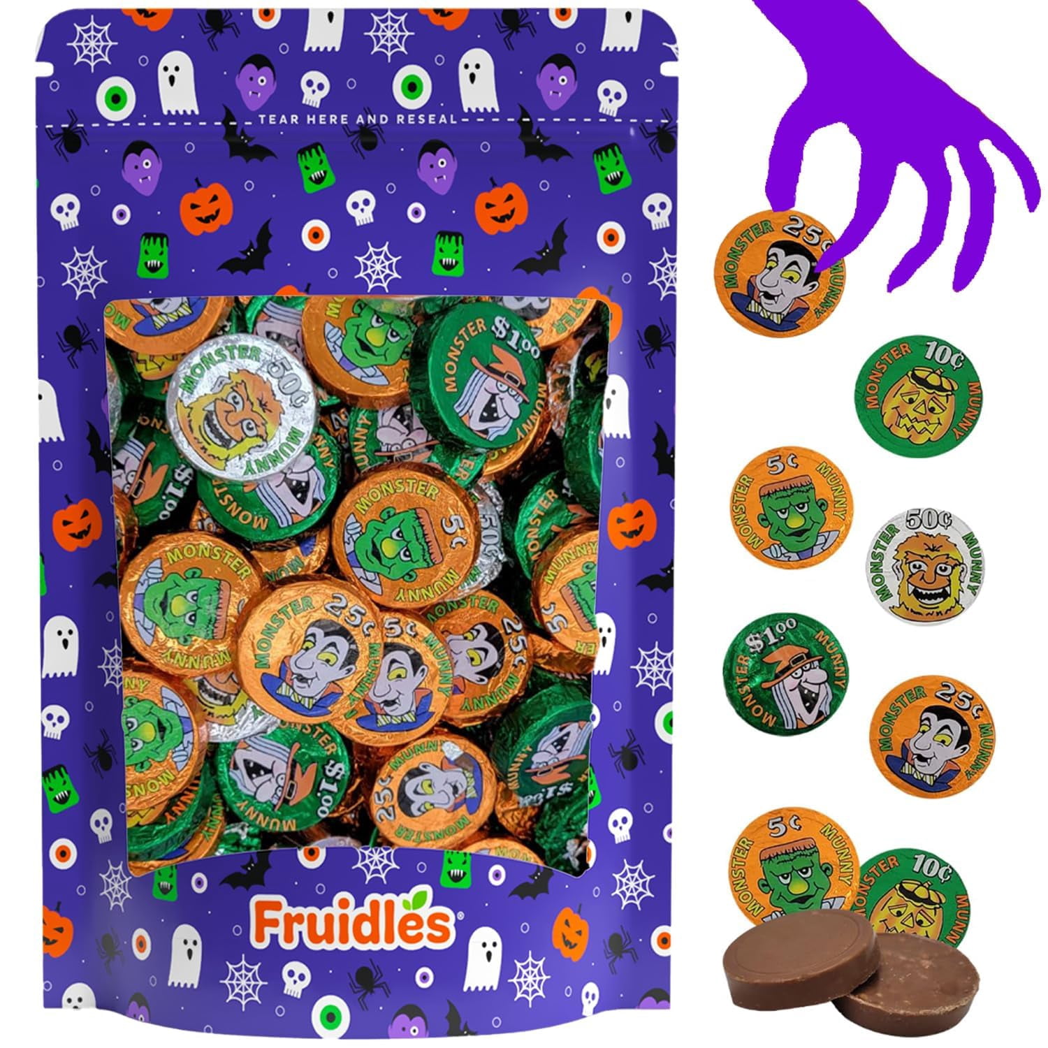 Halloween Monster Money Coins Munny, Trick-Or-Treat Party Bag Fillers ...