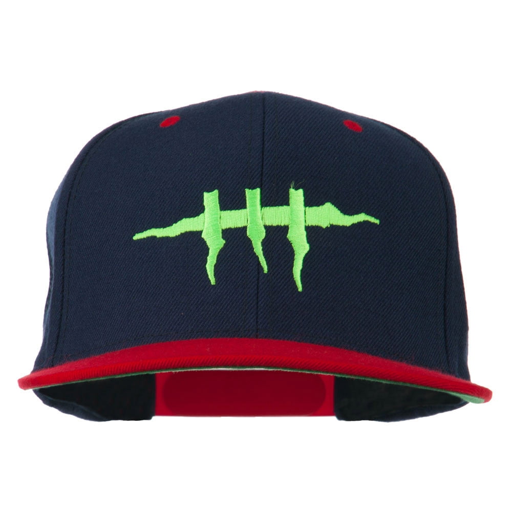 Halloween Monster Stitches Embroidered Snapback Cap - Navy Red OSFM ...