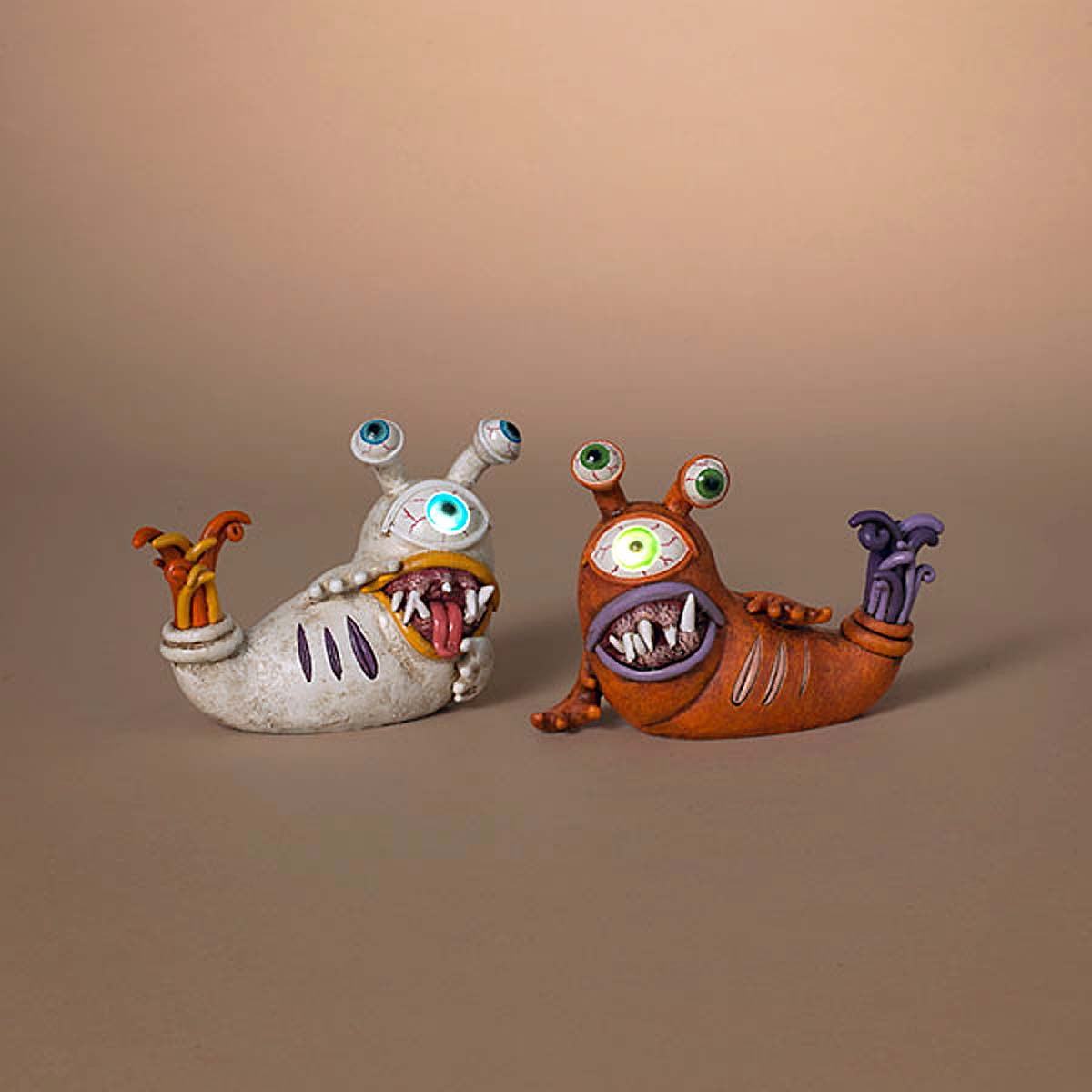 Halloween Monster Three Eyed Slug LED Lights Up Set of 2 Creatures New ...