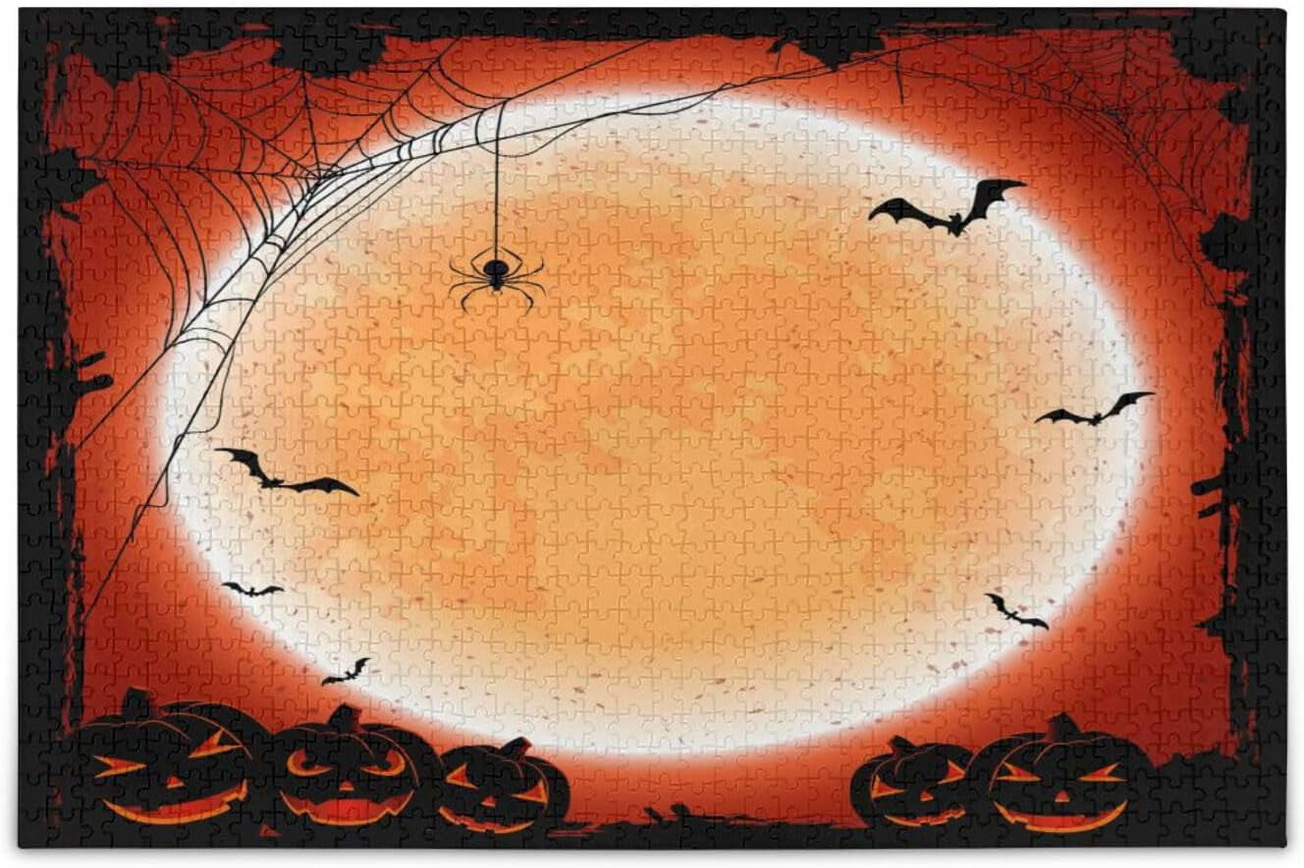 Halloween Moonlight Pumpkin Jigsaw Puzzle 1000 Pieces, Die-Cut Puzzle ...