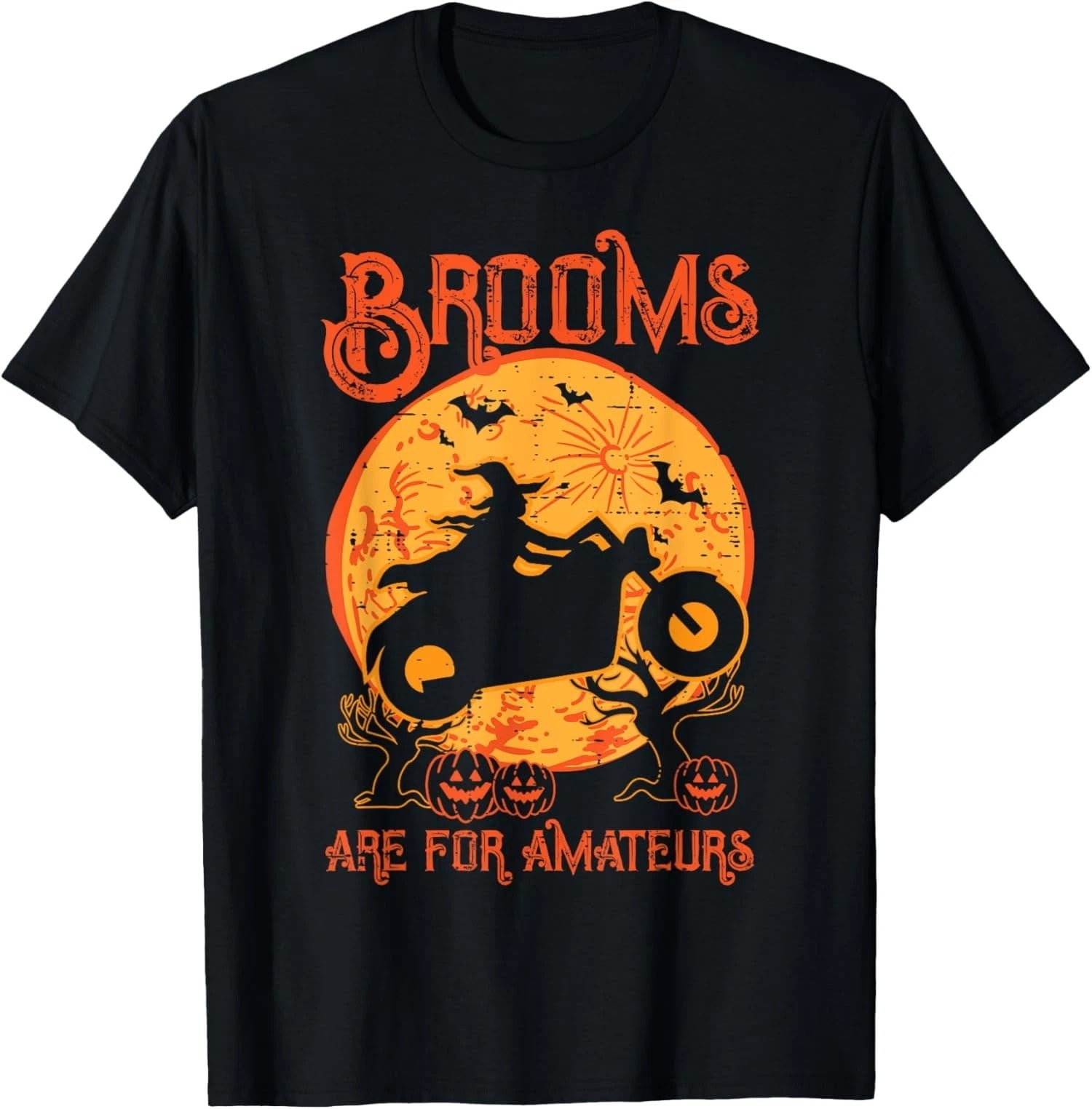 Halloween Motorcycle Brooms Amateur Biker Unisex T-Shirt - Walmart.com