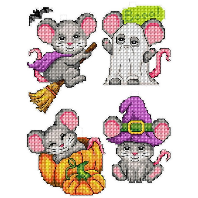 "Halloween Mouses" 102CS Counted Cross-Stitch Kit - Walmart.com