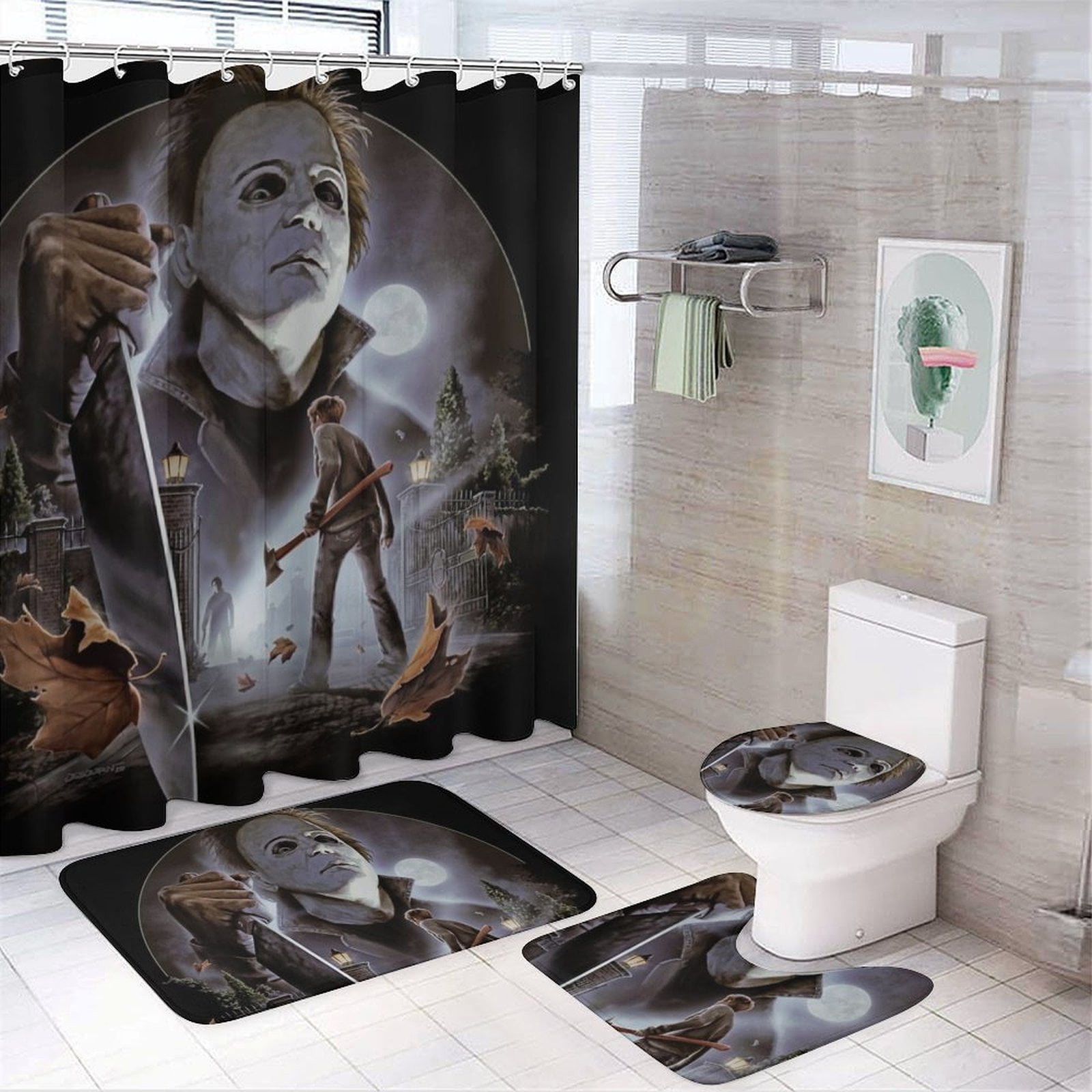 Holiday Bathroom Accessories Halloween Boo Ghost Bathroom Set - Shower ...