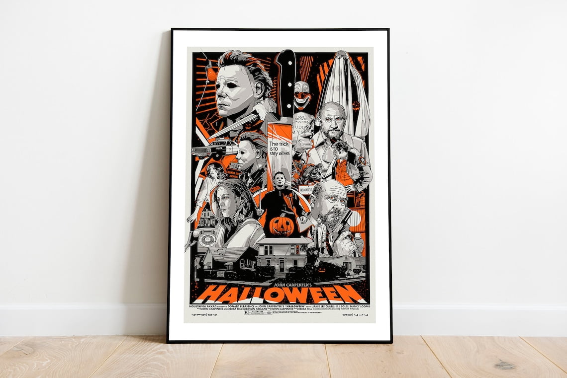 Halloween Movie Poster 1978, Michael Myers Wall Art, Wall Decor, Poster ...