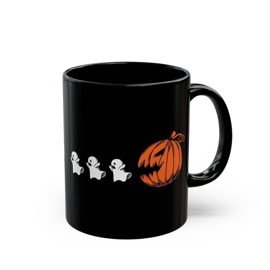 Halloween Mug, Pumpkin Pac-Man Ghost Coffee Cup, Spooky Fall Drinkware ...
