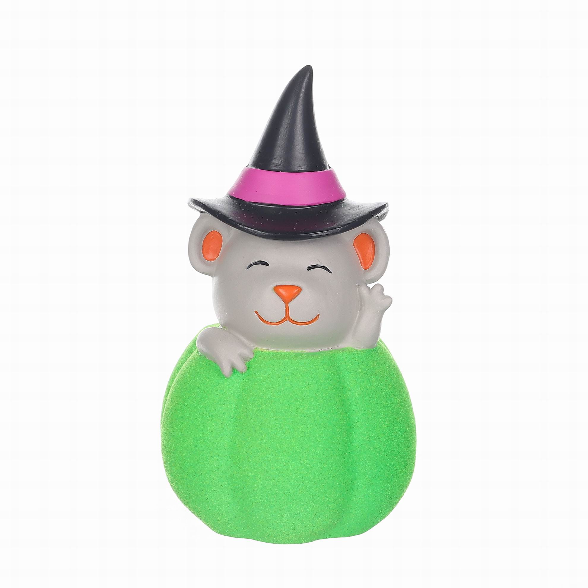 Halloween Multicolor Flocked Resin Mouse & Pumpkin Tabletop Decoration ...