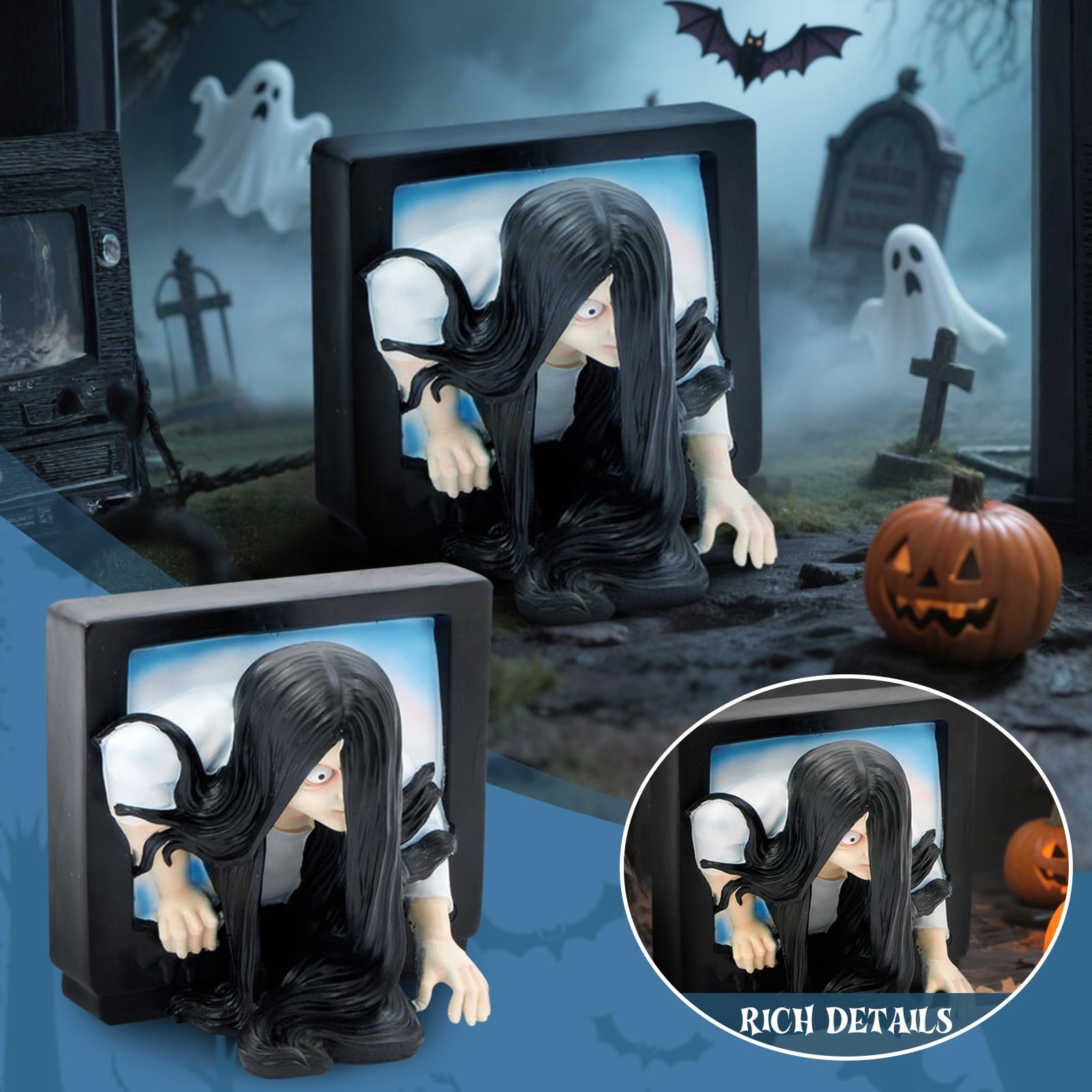Halloween Multicolour Ghost In TV Halloween Decoration - 10"Samara ...