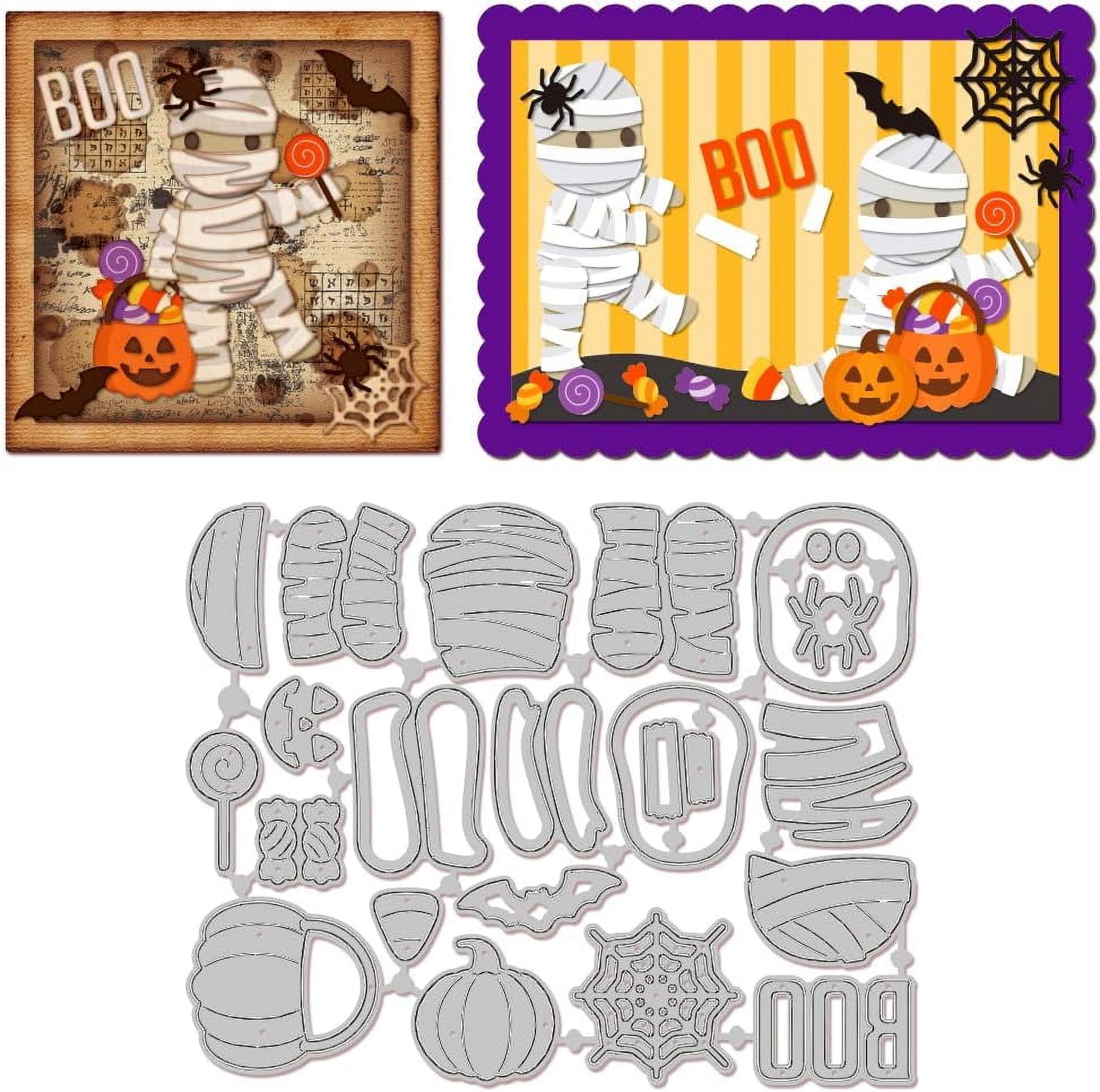 Halloween Mummy Cutting Dies Lovely Candy Pumpkin Bat Paper Cards ...