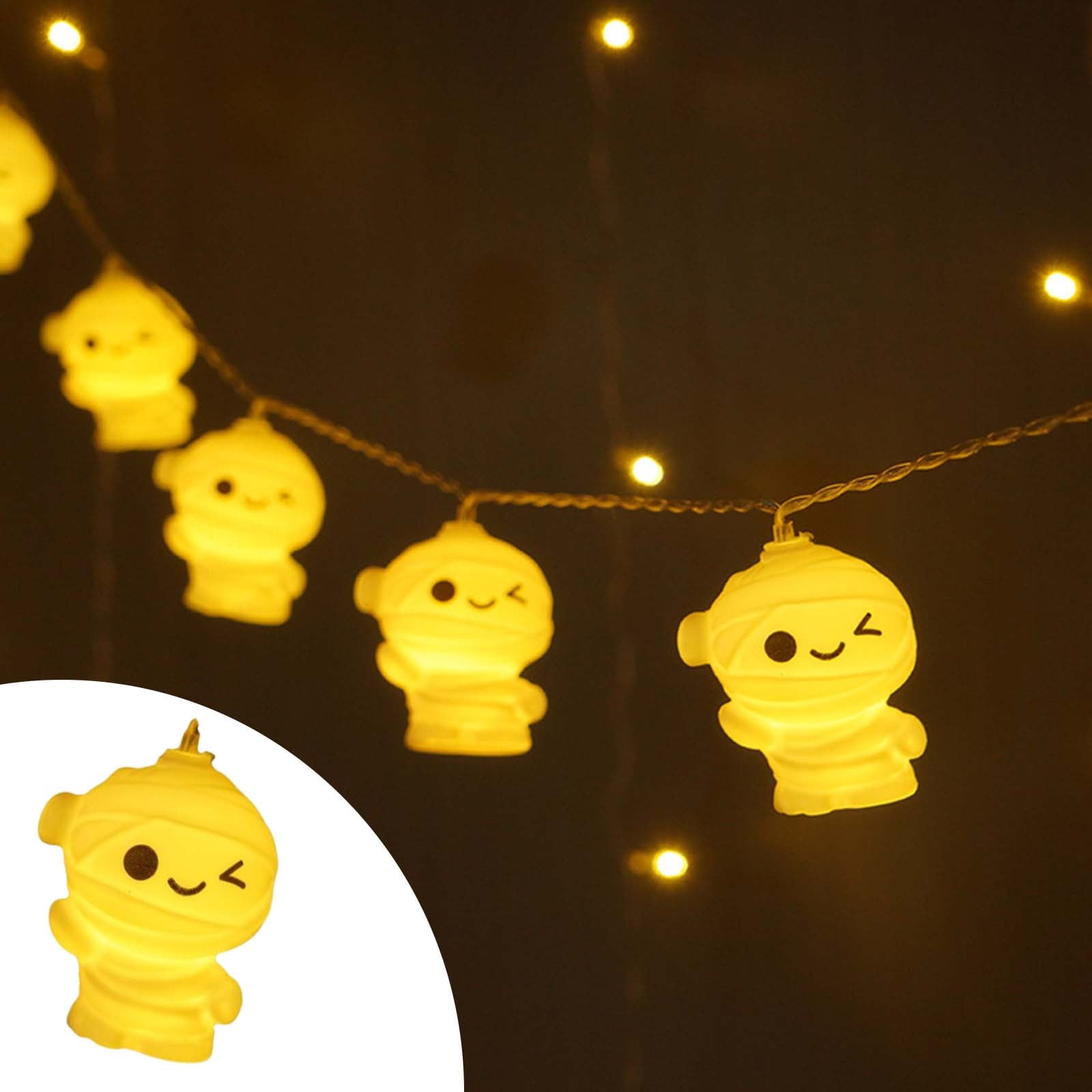 Halloween Mummy String Lights - 10 LED Battery Operated Fairy Lights ...