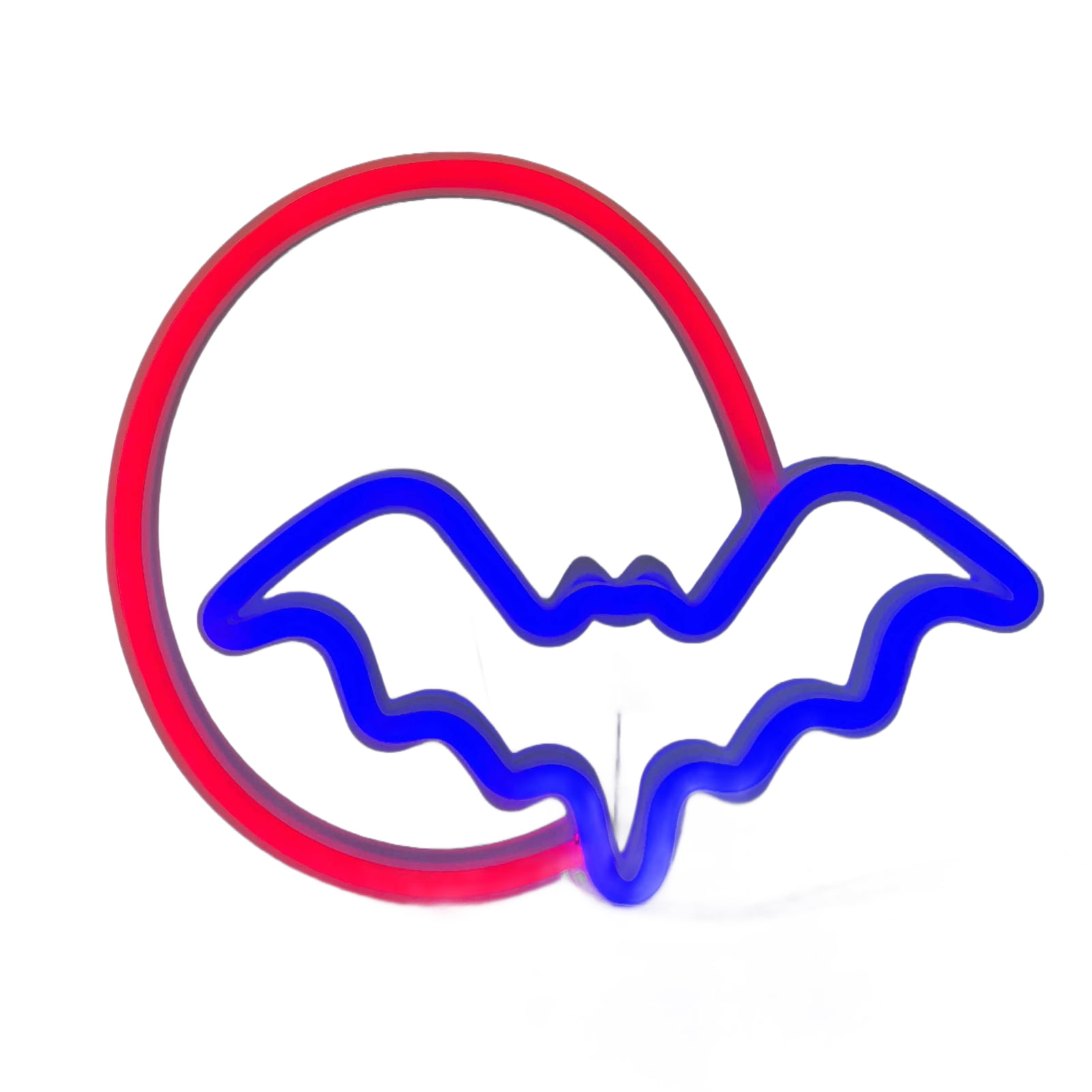 Halloween Neon Signs Moon and Bat LED Neon Lights USB Battery Powered ...