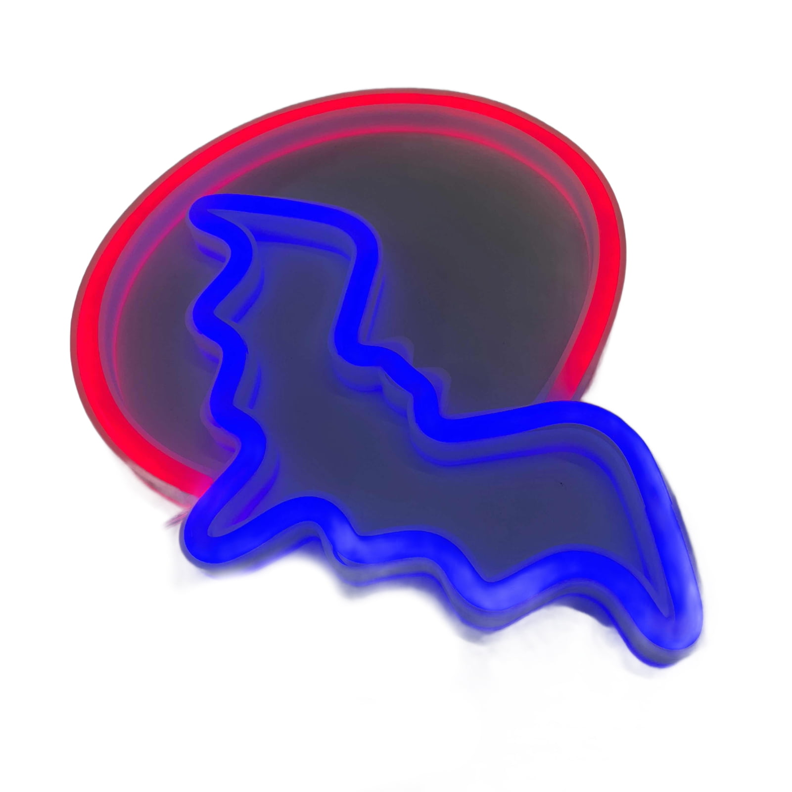 Halloween Neon Signs Moon and Bat LED Neon Lights USB Battery Powered ...