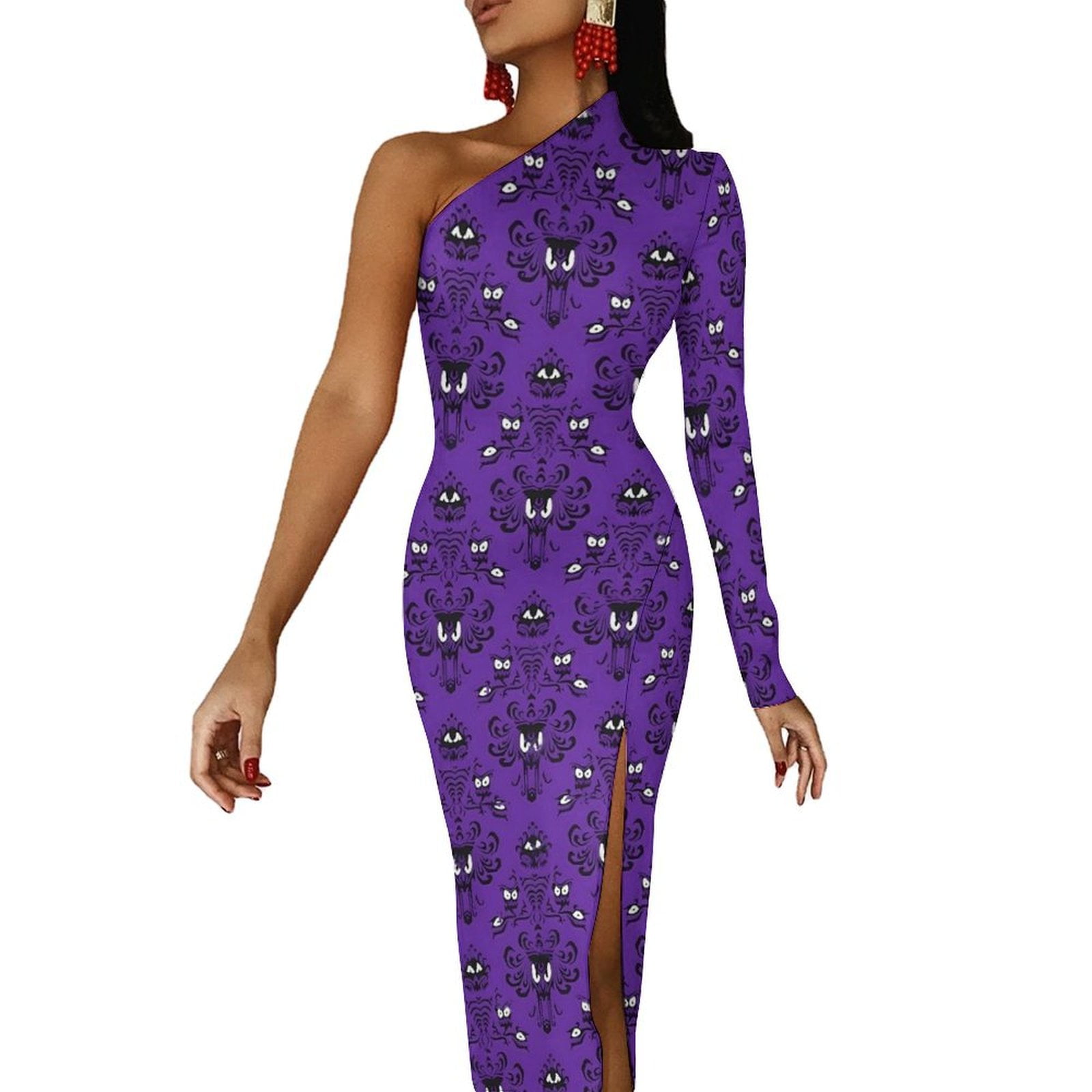 Halloween Night Haunted Mansion Bodycon Dress Women Pumpkin Haunted ...