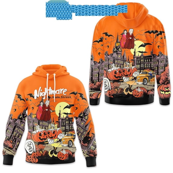 Halloween Nightmare On Main Street Hoodie T-Shirt - Walmart.com