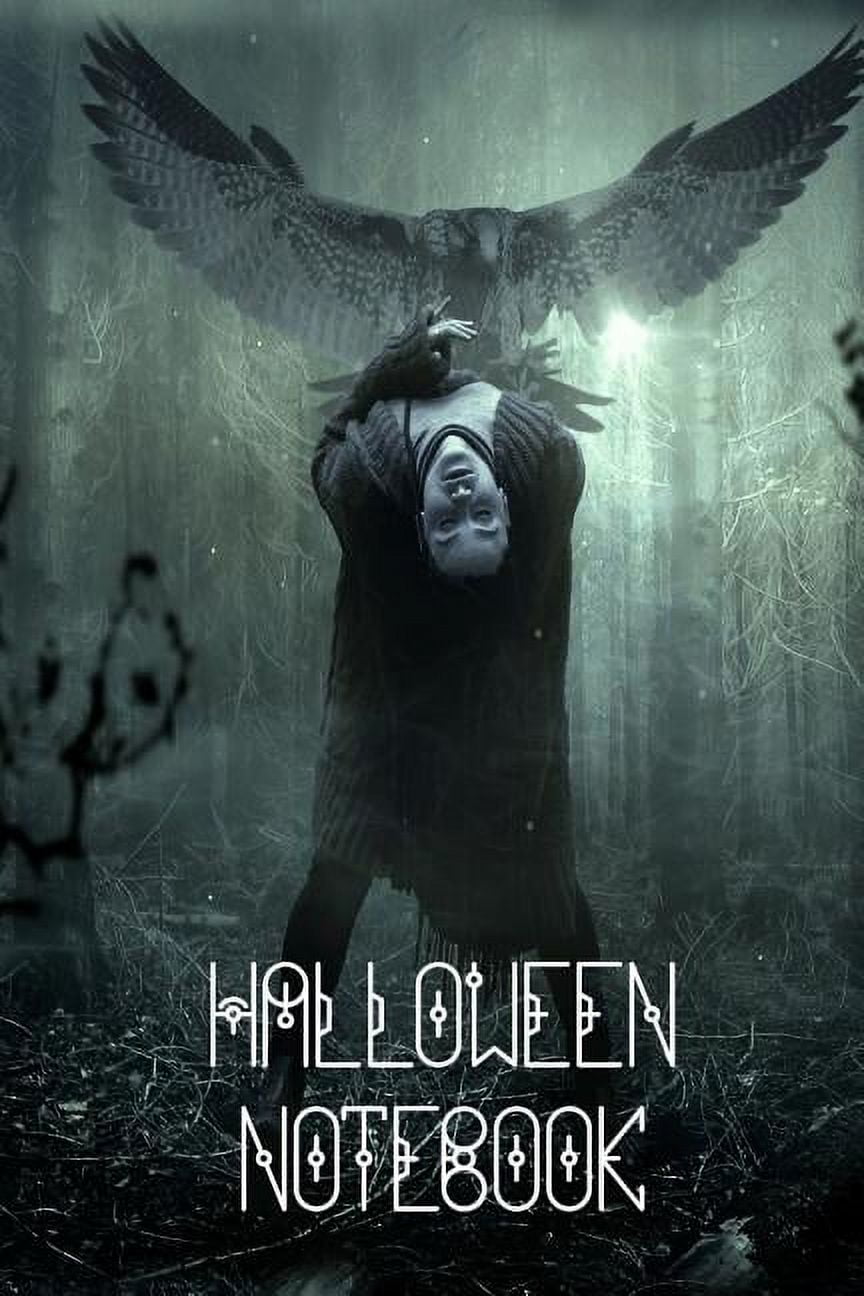 Halloween Notebook: Wide Ruled Journal for Notes - Creepy Woman ...