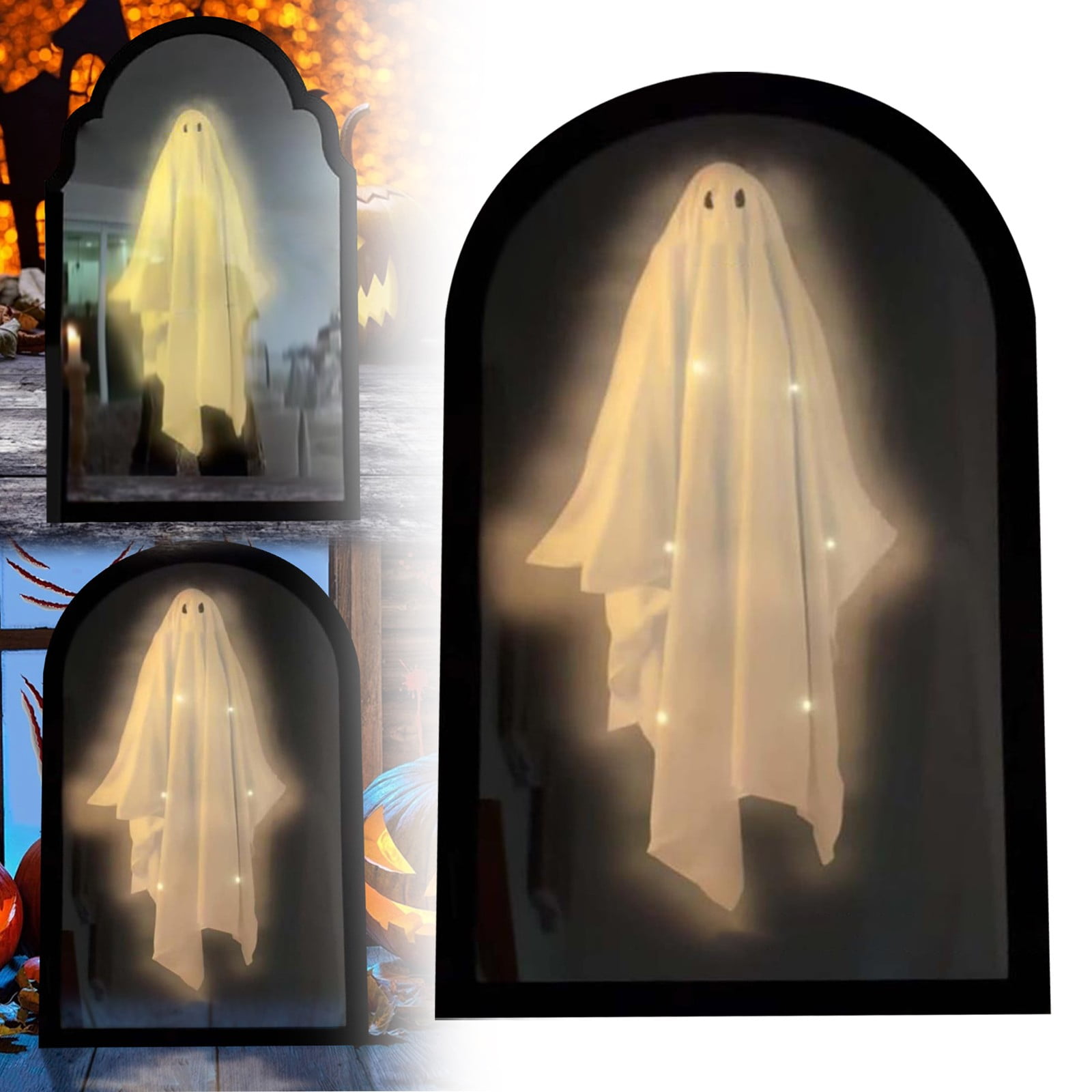 Halloween Novelty Ghost Mirror with Creepy Eyes, Ghost Hologram Mirror ...